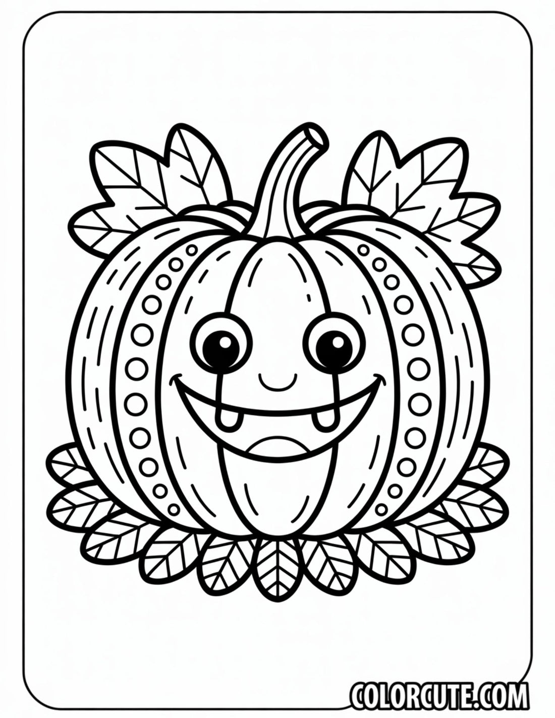 Simple Smiling Pumpkin Face Coloring Page | Free PDF Printables – Color ...