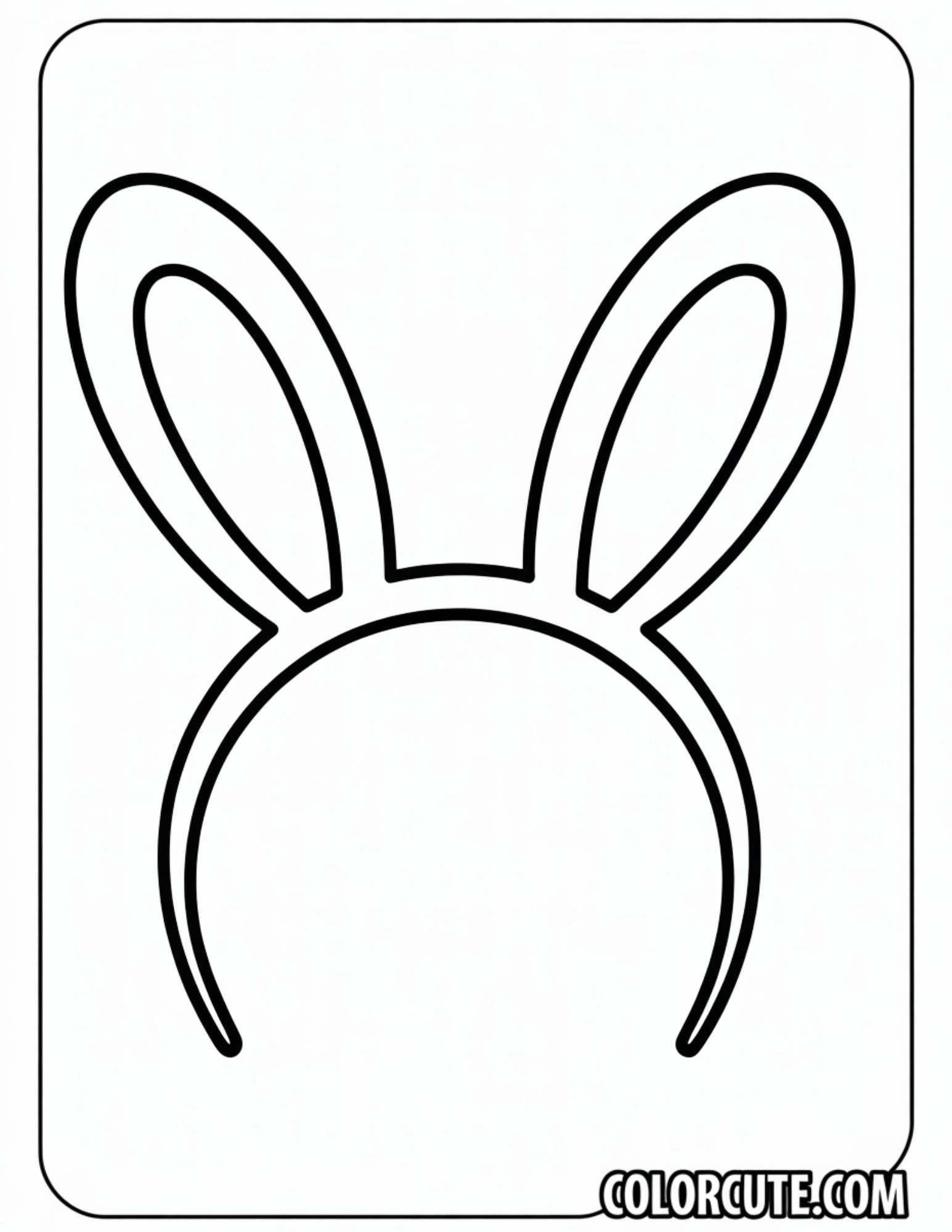 Bunny Ears Coloring Page – Free PDF Printables – Color Cute - Free ...