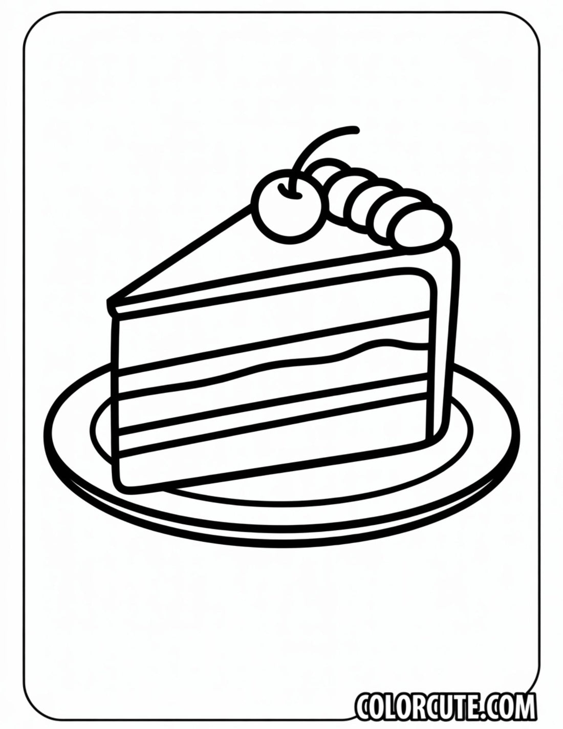 Cake Slice Coloring Pages | Free PDF Printables – Color Cute - Free ...