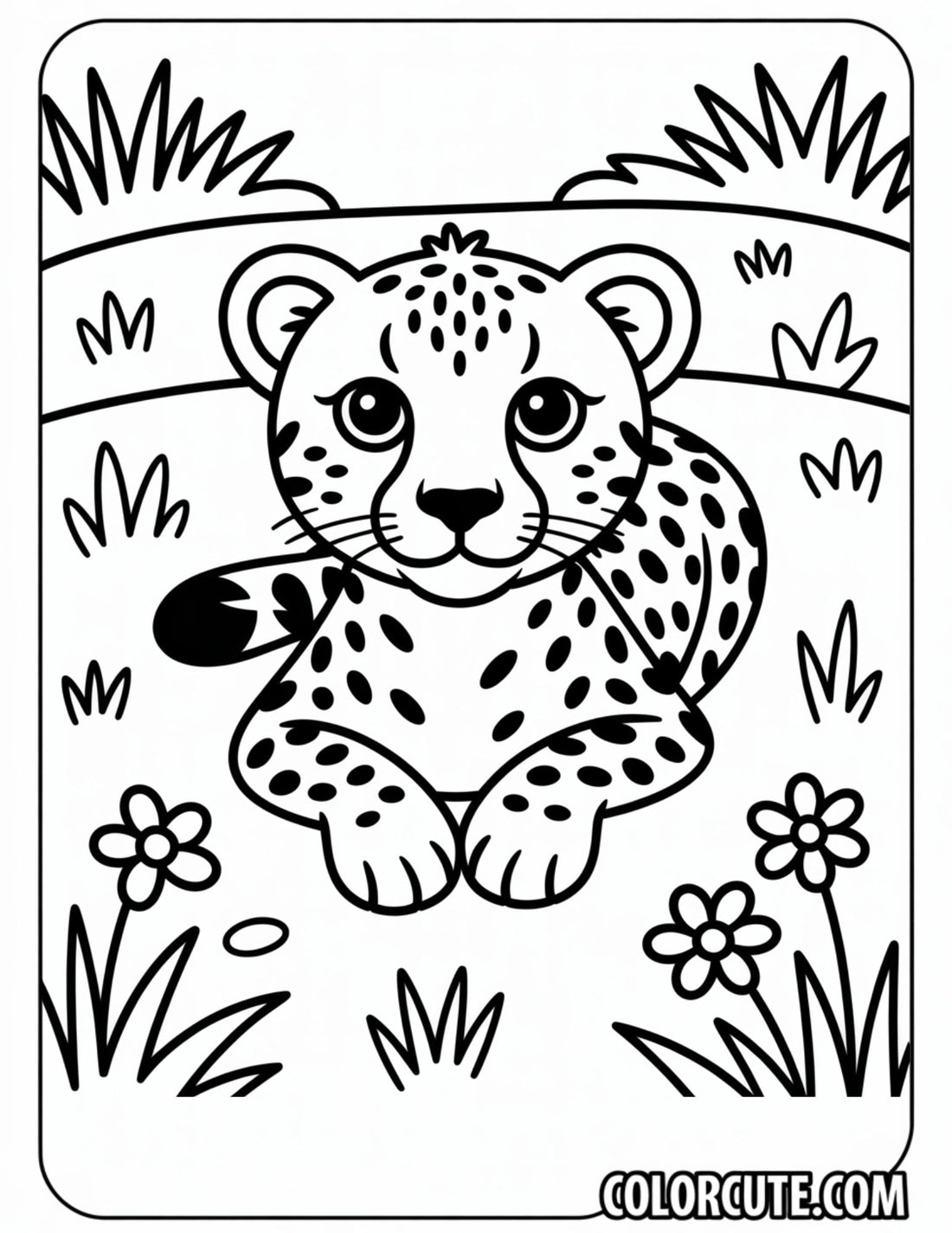 Cheetah Cute Coloring Pages | Free PDF Printables – Color Cute - Free ...