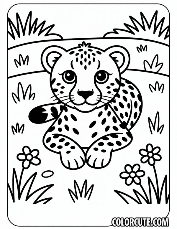 Cheetah Cute Coloring Pages | Free PDF Printables – Color Cute - Free ...