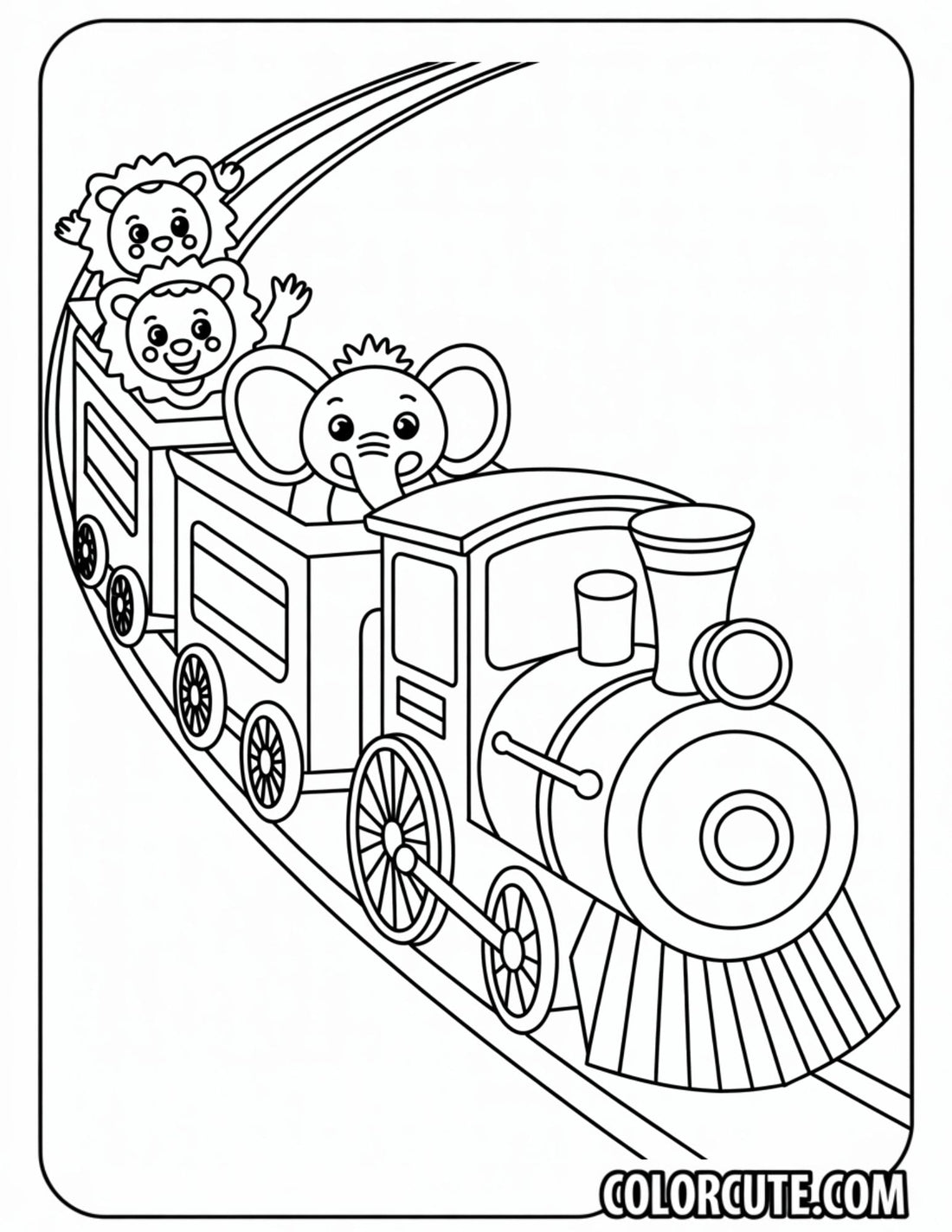 Choo Choo Train Coloring Page - Free PDF Printables – Color Cute - Free Coloring Pages