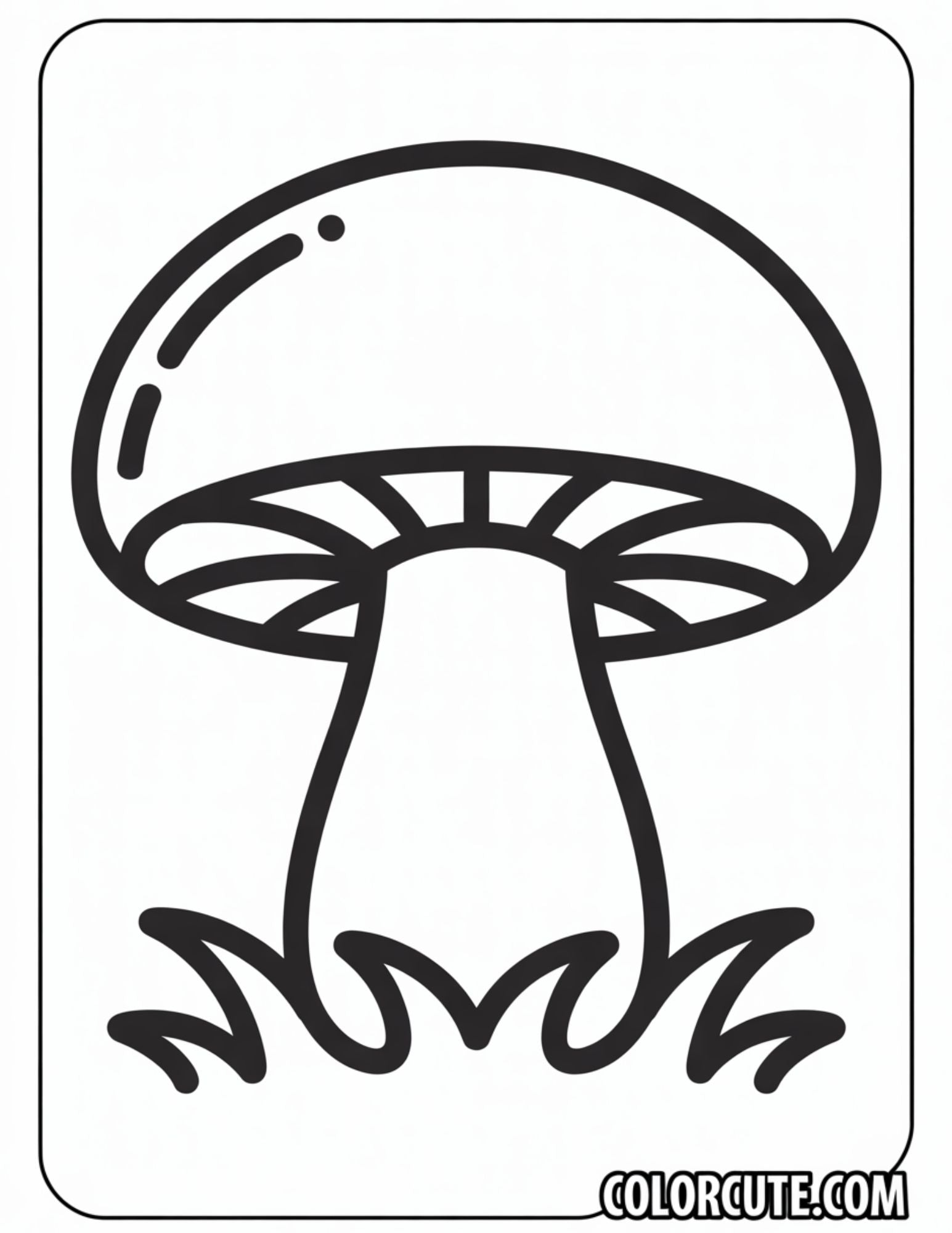 Easy Mushroom Coloring Pages | Free PDF Printables – Color Cute - Free ...
