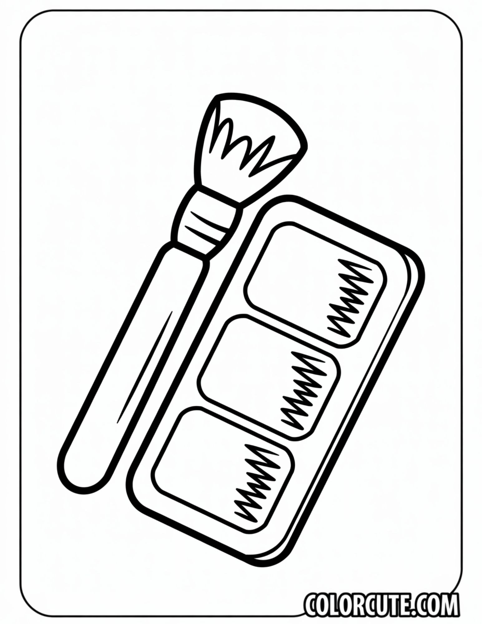Eyeshadow Brush Coloring Page | Free PDF Printables – Color Cute - Free ...