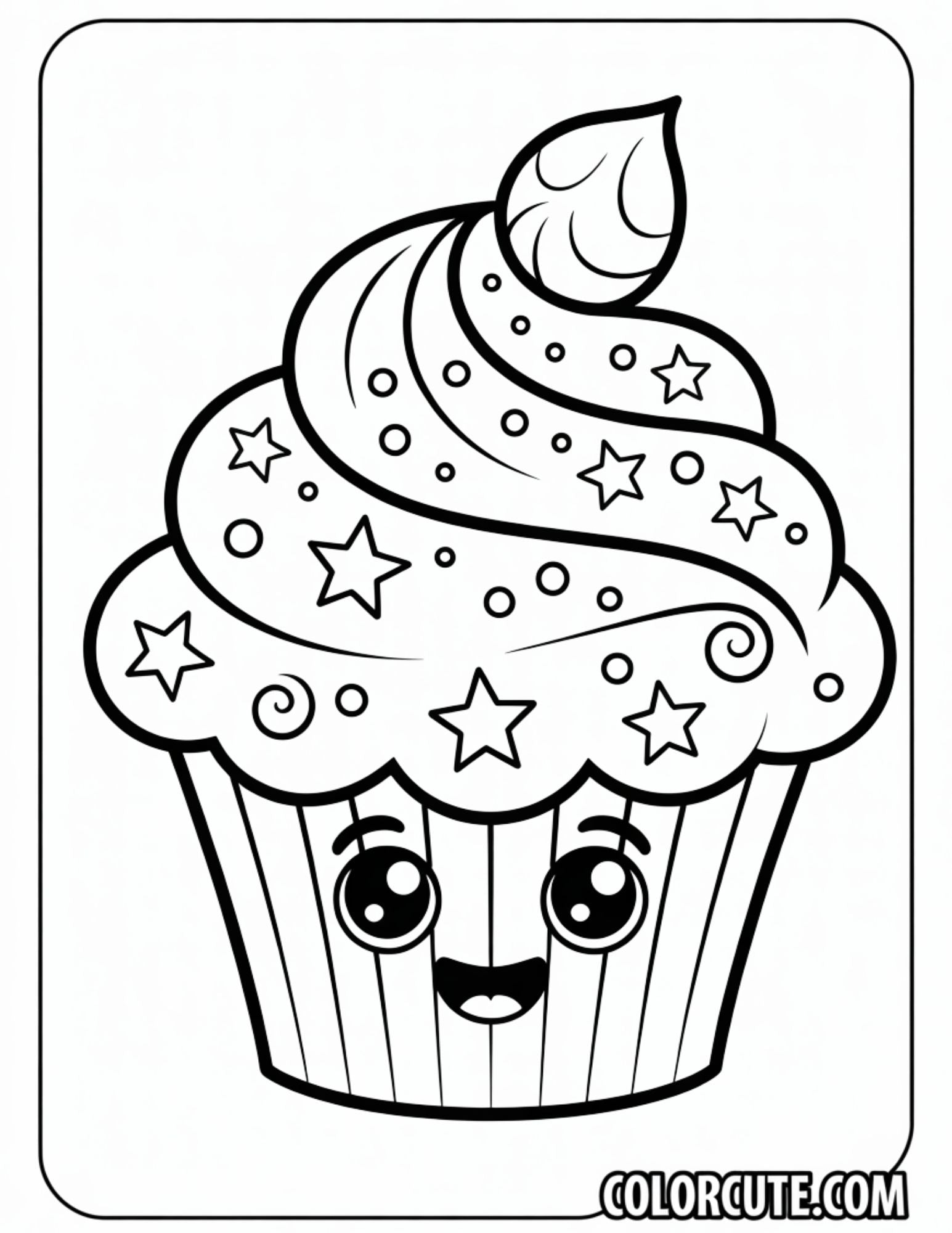 29+ Free Cupcake Coloring Pages - Sweet Treats PDF Printables – Color ...
