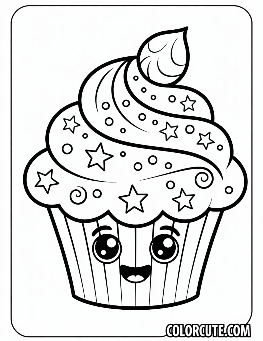 29+ Free Cupcake Coloring Pages - Sweet Treats PDF Printables – Color ...