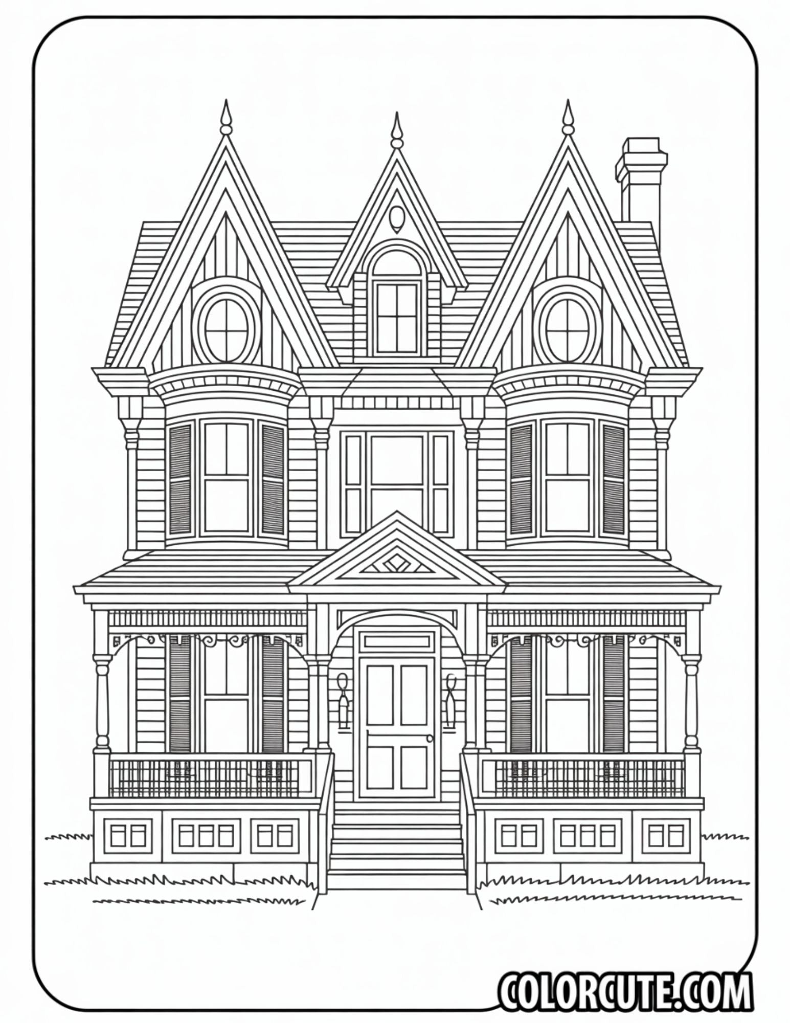 Gothic House Coloring Pages | Free PDF Printables – Color Cute - Free ...