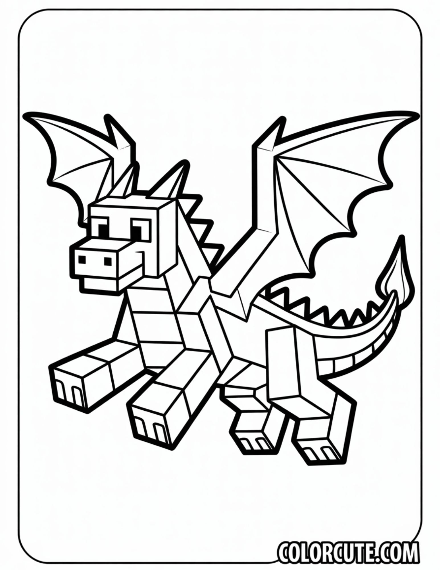 Minecraft Dragon Coloring Pages | Free PDF Printables – Color Cute ...