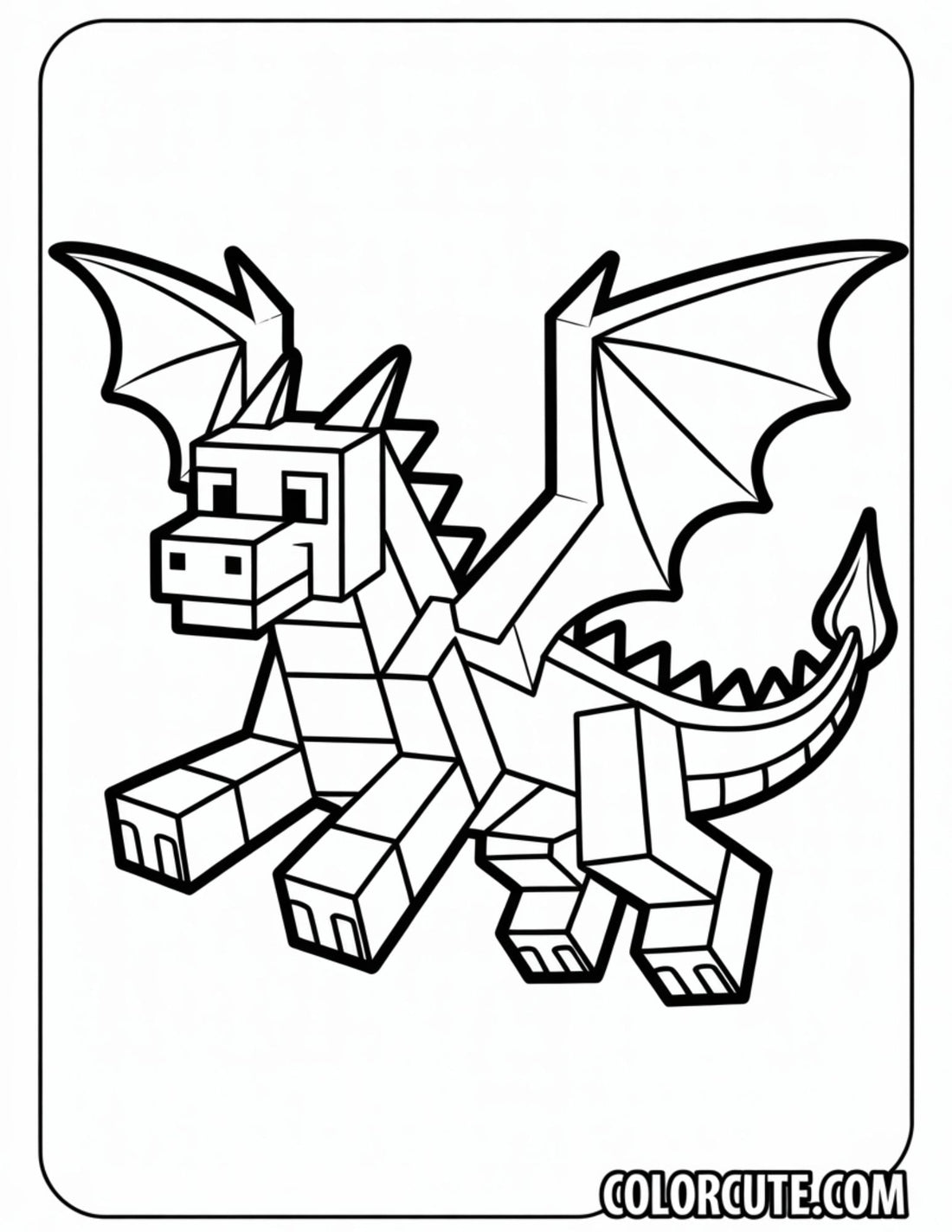Minecraft Dragon Coloring Pages | Free PDF Printables – Color Cute ...