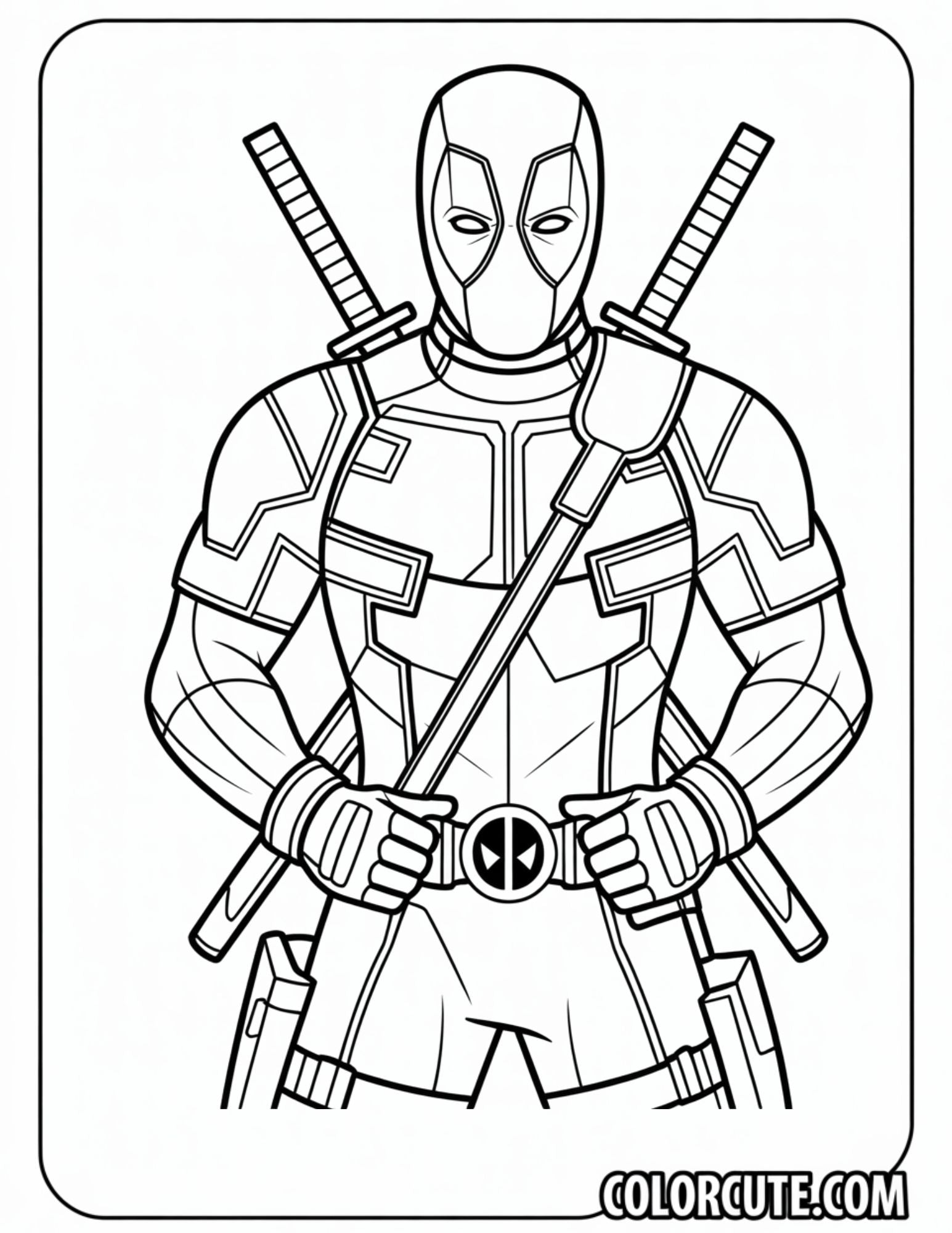 Simple Deadpool Coloring Pages | Free PDF Printables – Color Cute ...