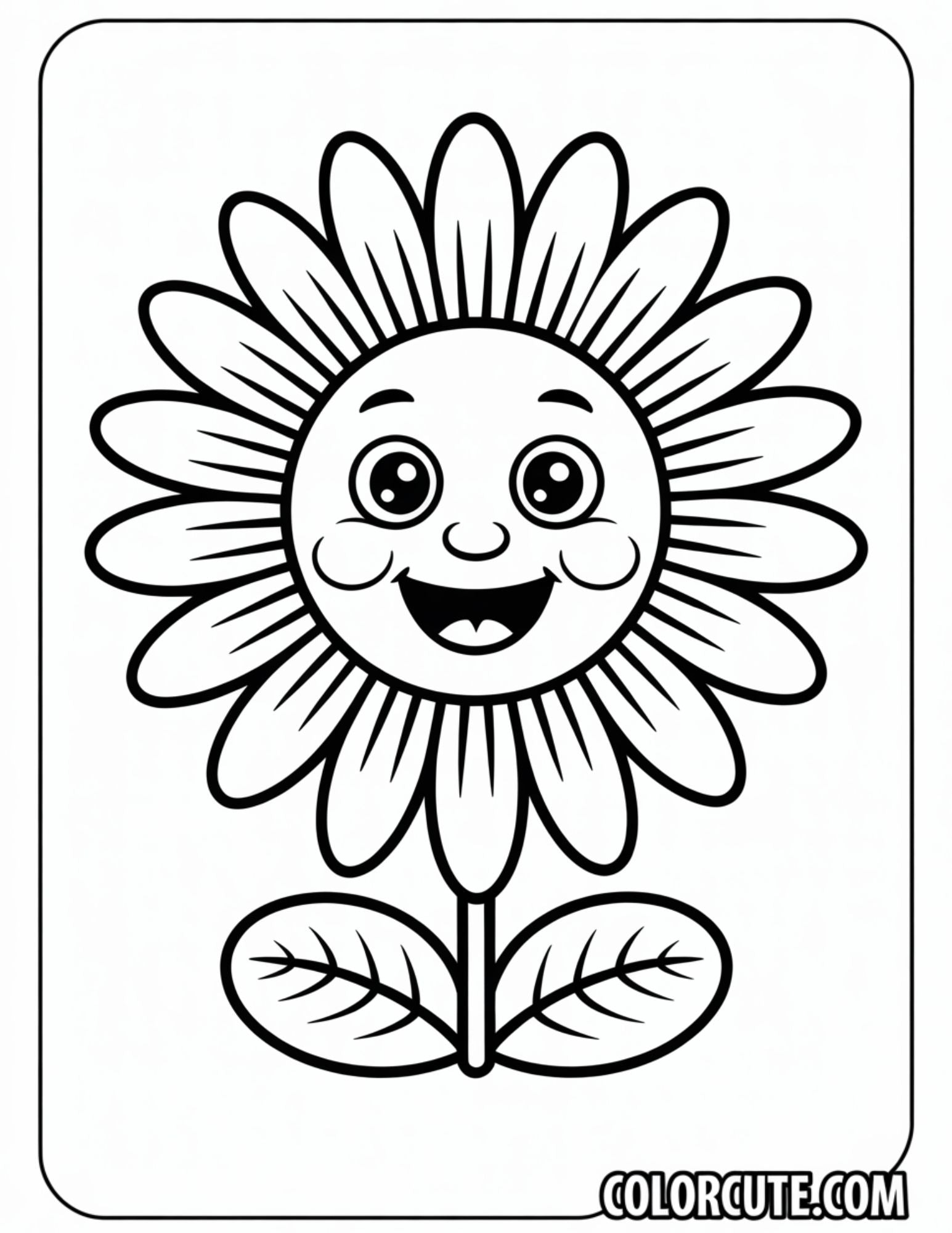 Sunflo Bold and Easy Coloring Pages | Free PDF Printables – Color Cute ...