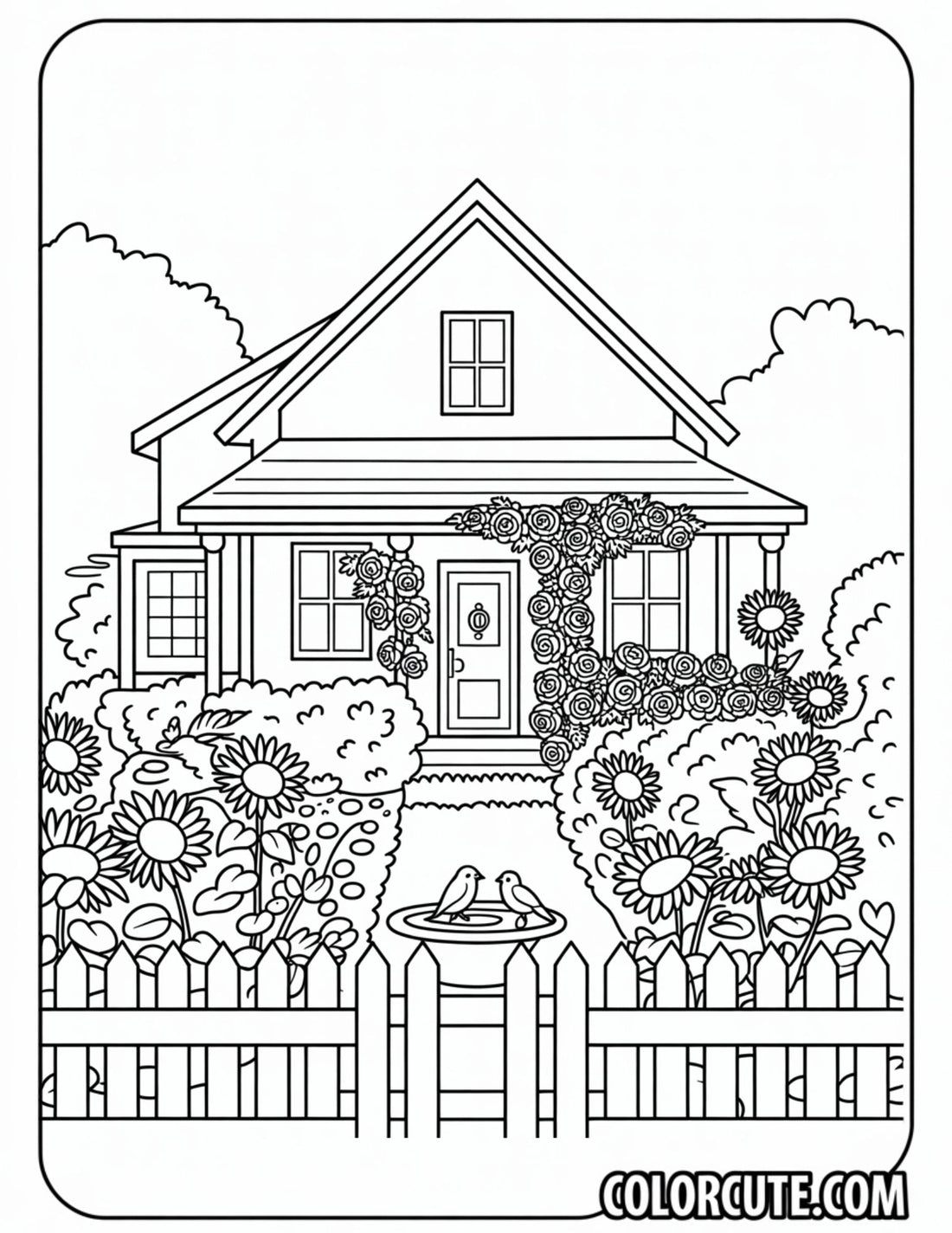 Garden House Coloring Pages | Free PDF Printables – Color Cute - Free ...