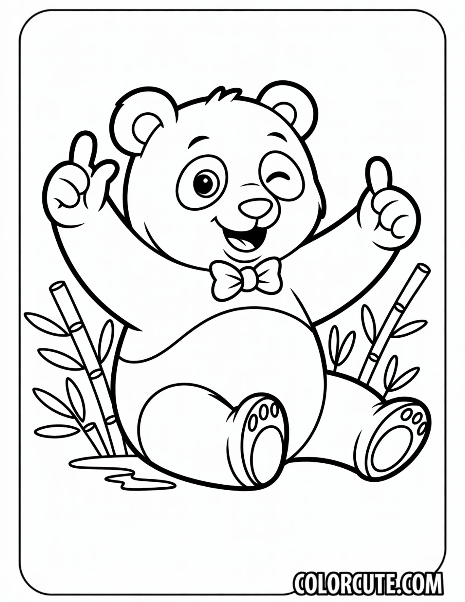 Happy Panda Coloring Pages | Free PDF Printables – Color Cute - Free ...