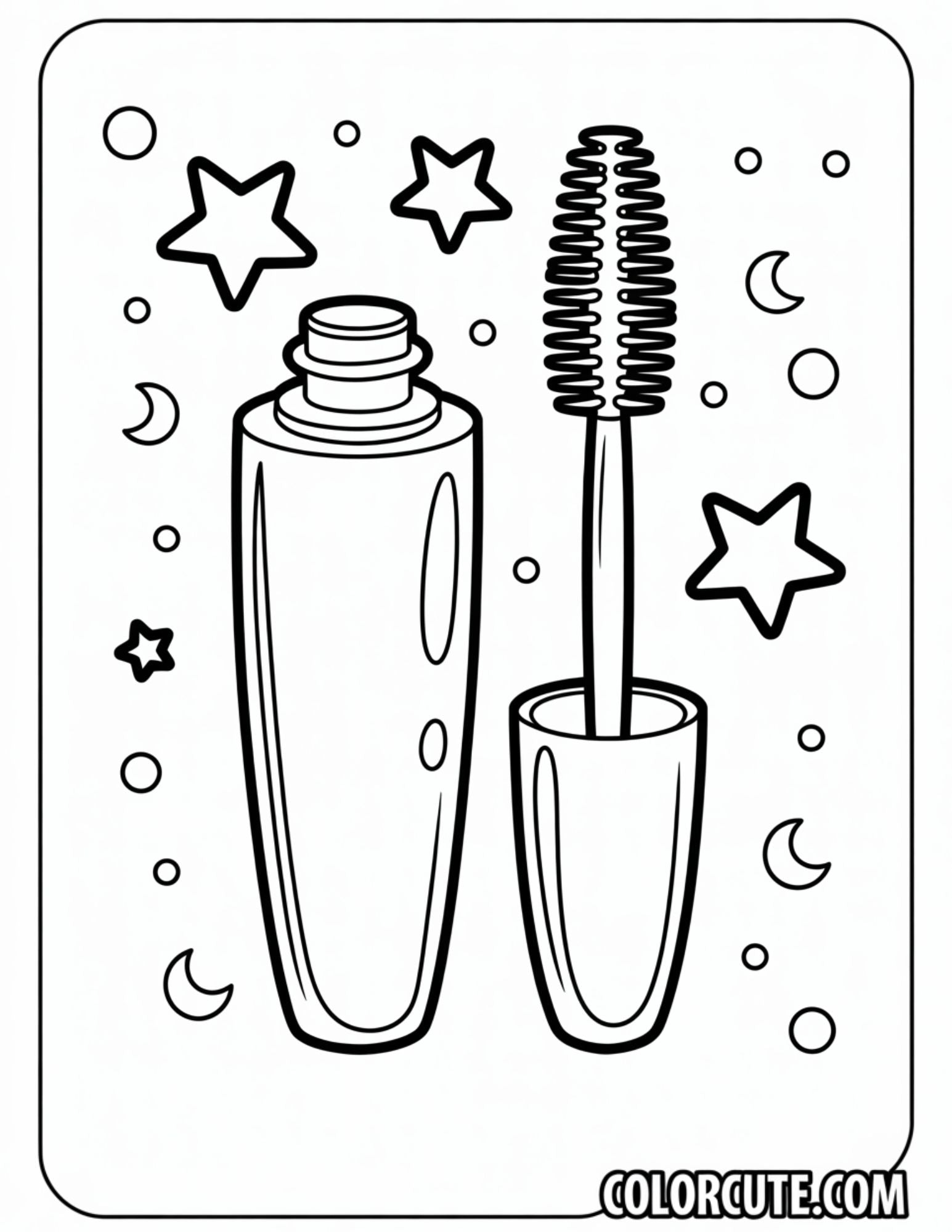 Mascara Wand Coloring Page | Free PDF Printables – Color Cute - Free ...
