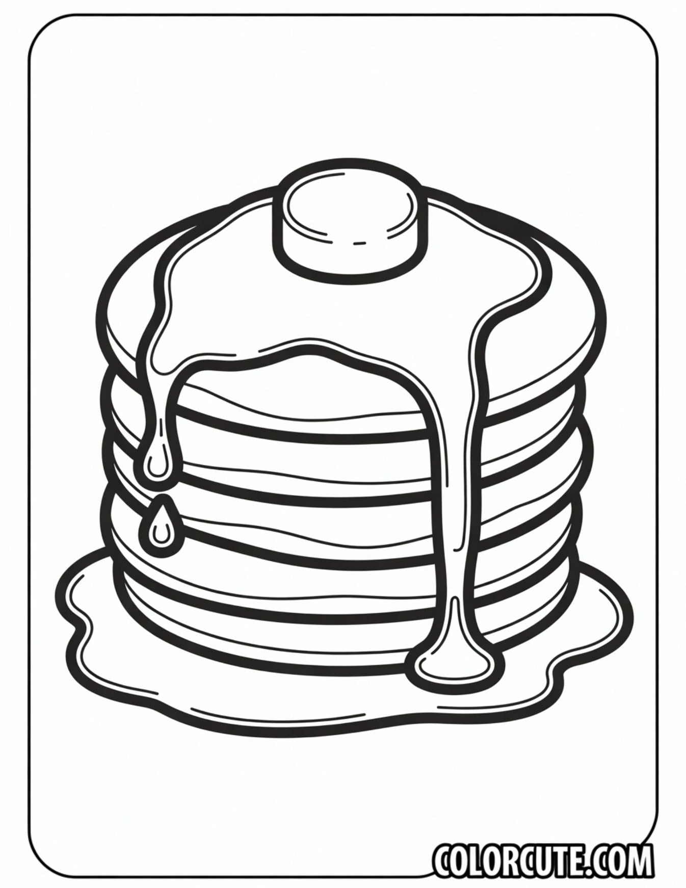 Pancake Coloring Page | Free PDF Printables – Color Cute - Free ...