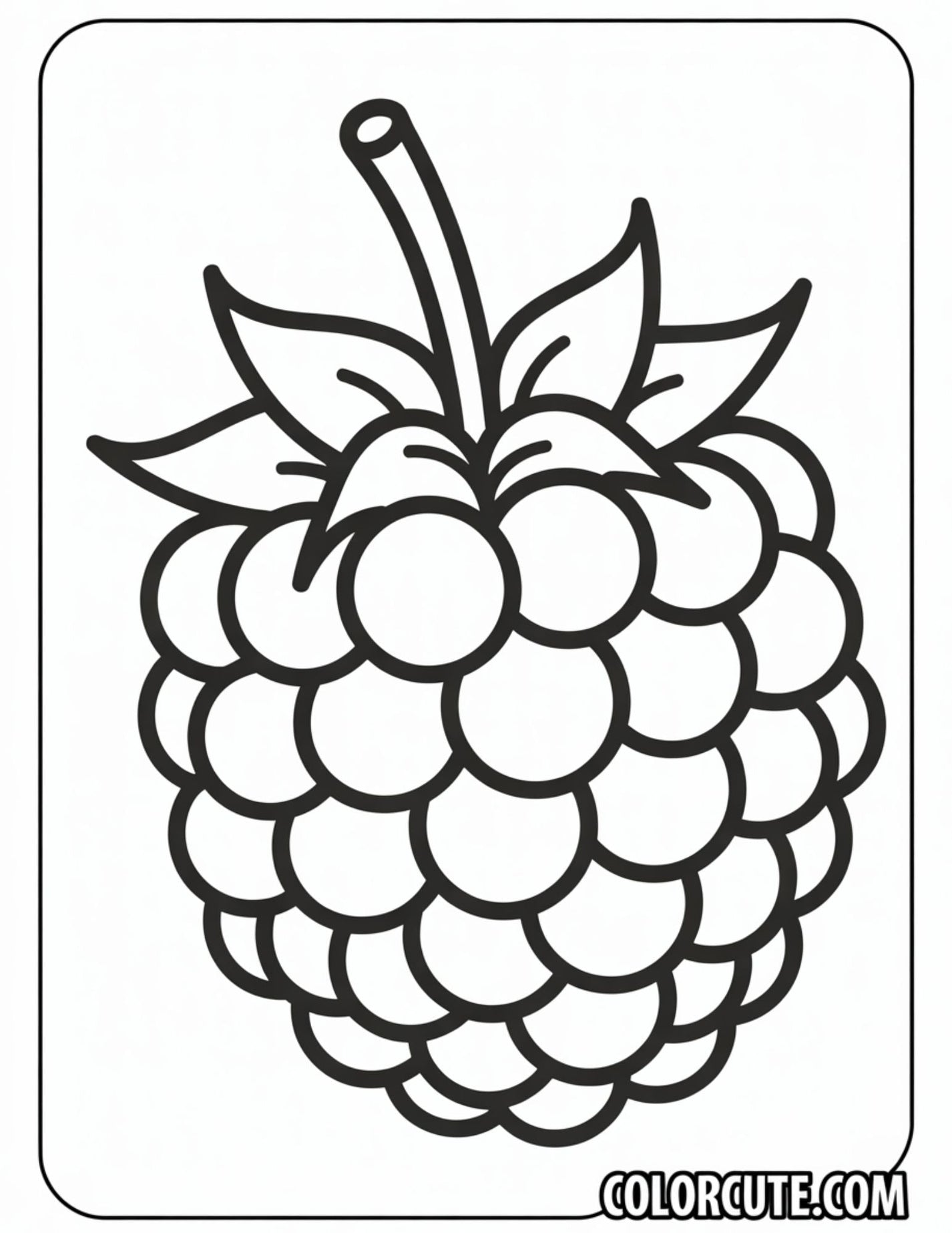 Raspberry Coloring Page | Free PDF Printables – Color Cute - Free ...