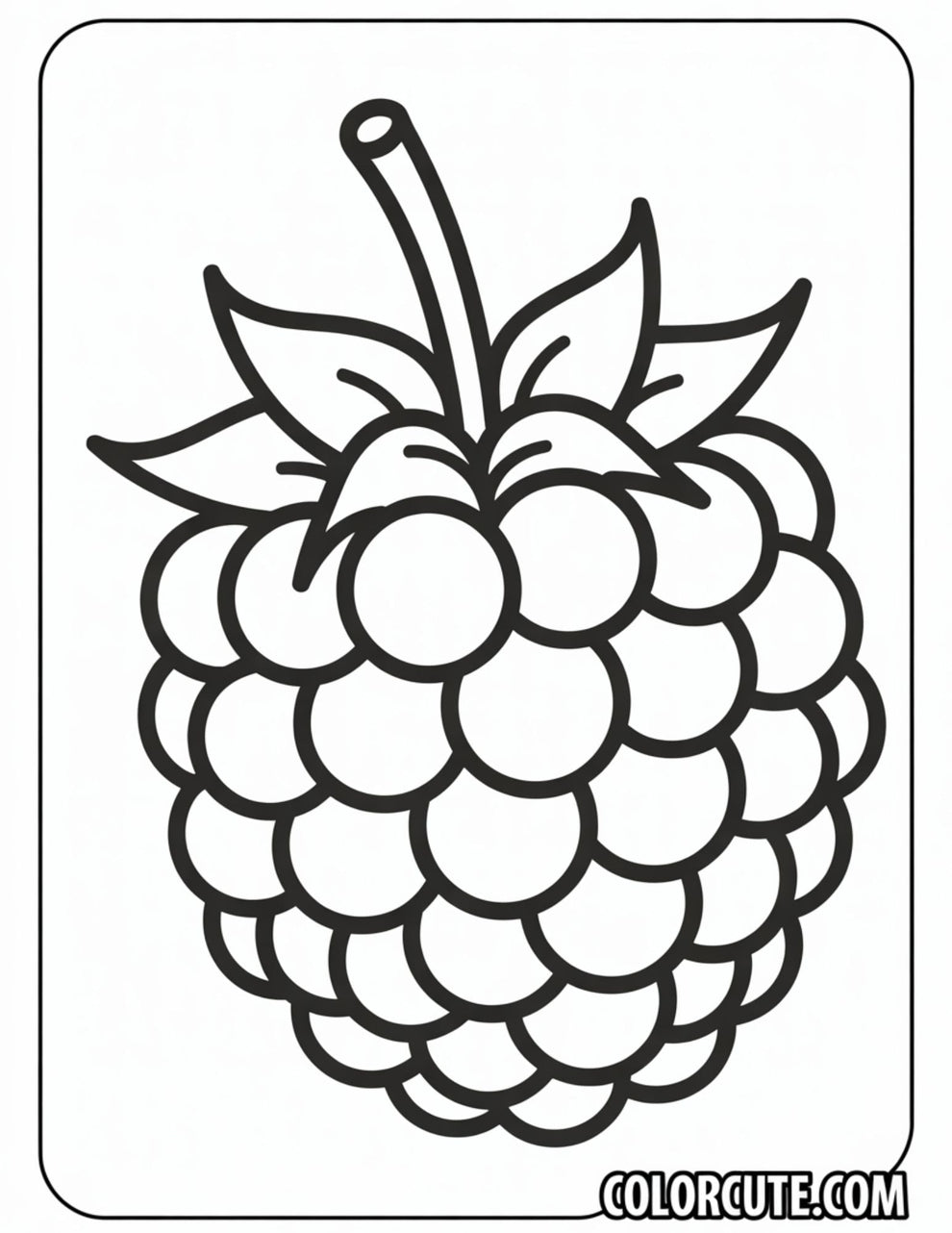 Raspberry Coloring Page | Free PDF Printables – Color Cute - Free ...