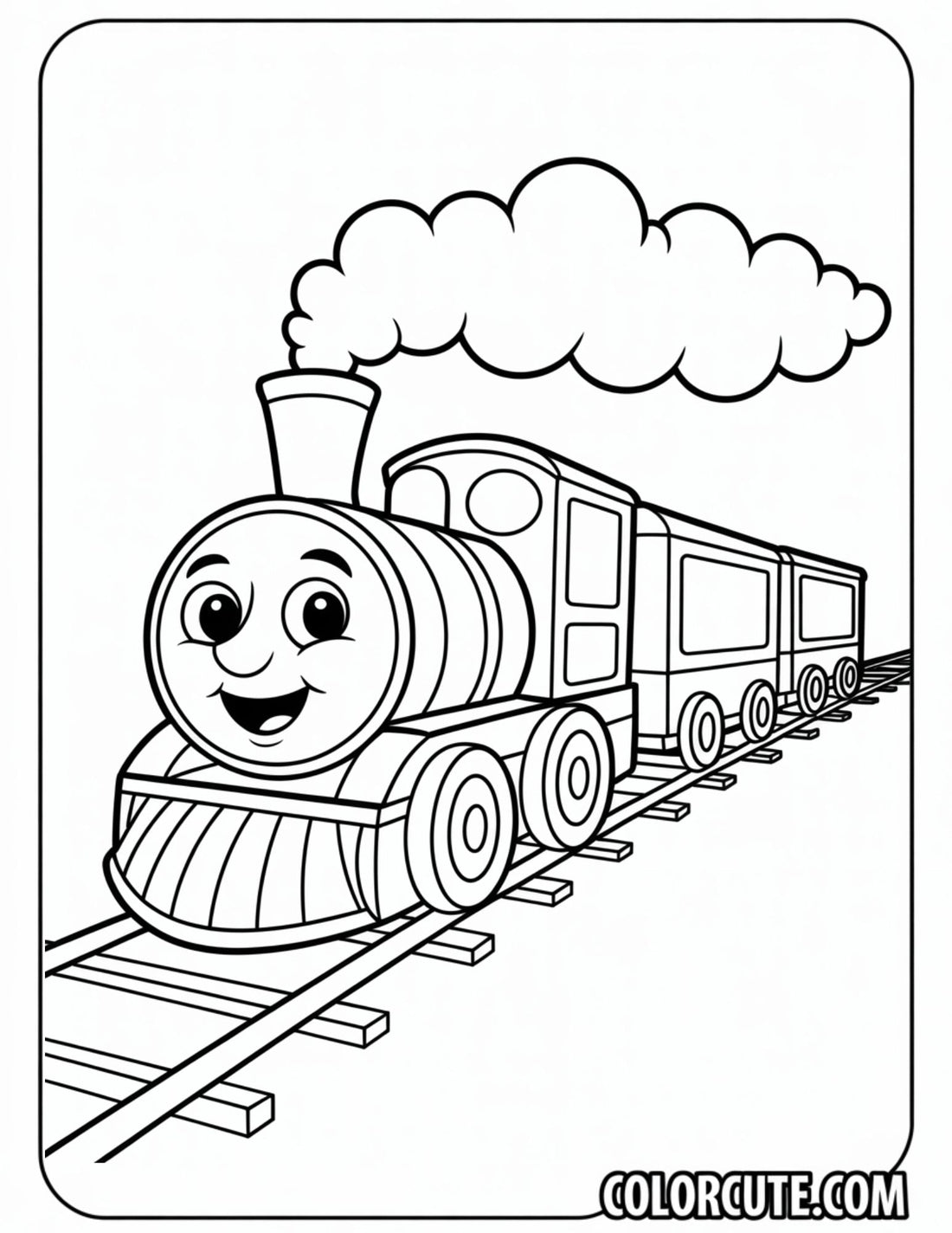 Train James Coloring Page - Free PDF Printables – Color Cute - Free ...