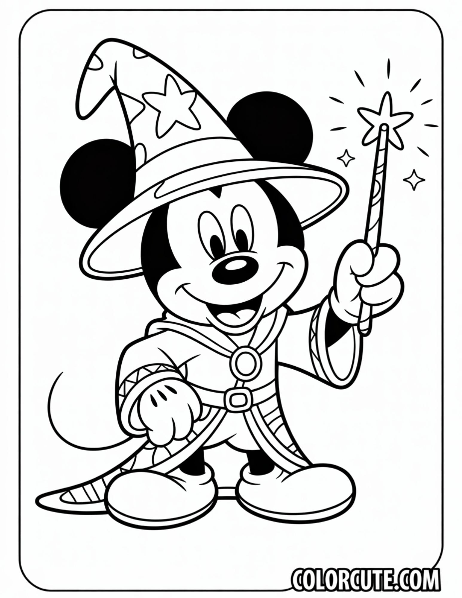 Wizard Mickey Mouse Coloring Pages | Free PDF Printables – Color Cute ...