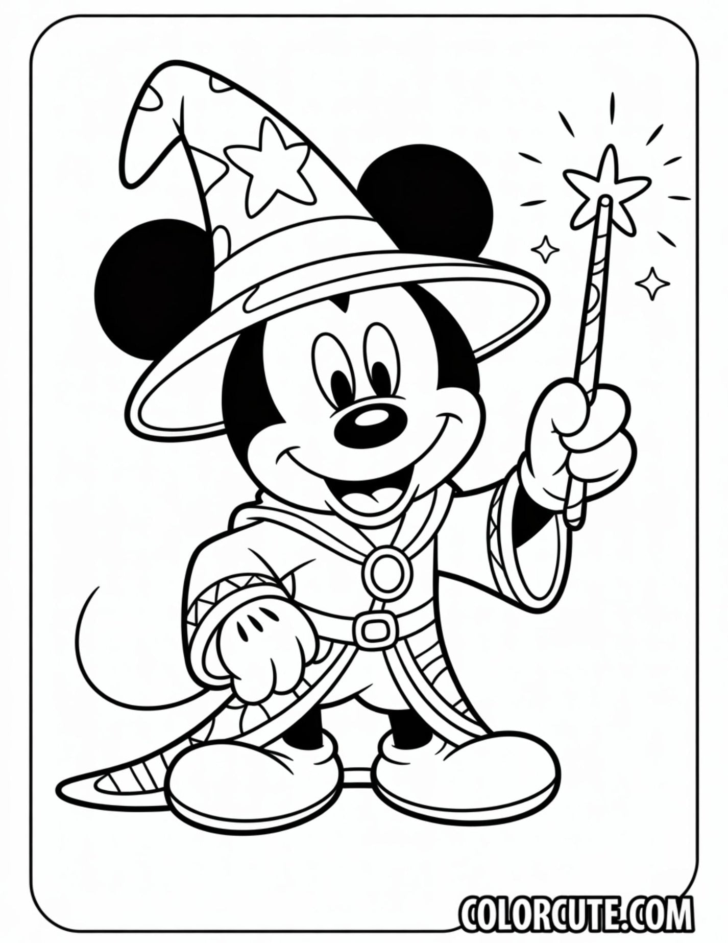 Wizard Mickey Mouse Coloring Pages | Free PDF Printables – Color Cute ...
