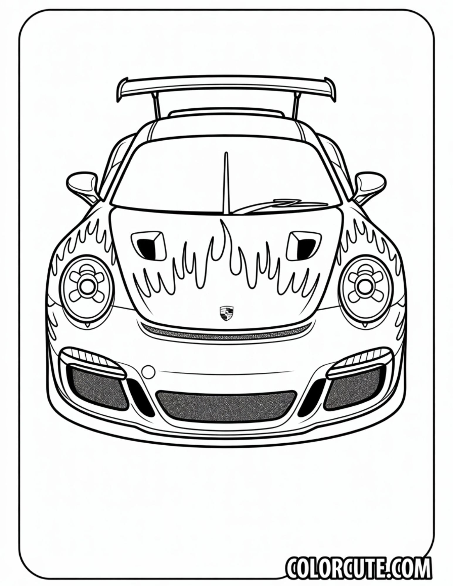GT3 Porsche Coloring Pages | Free PDF Printables – Color Cute - Free ...