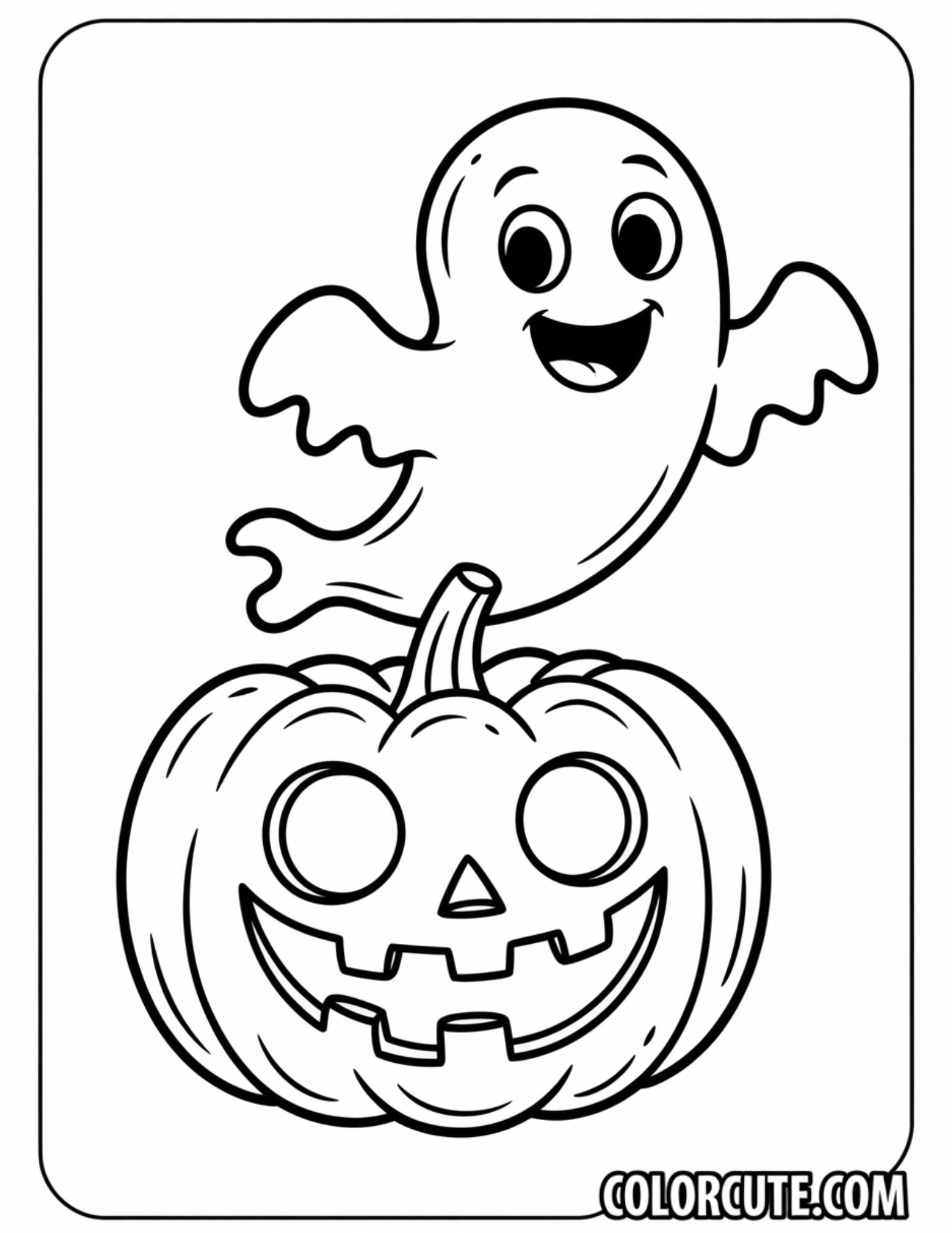 Ghost Pumpkin Face Coloring Page | Free PDF Printables – Color Cute ...