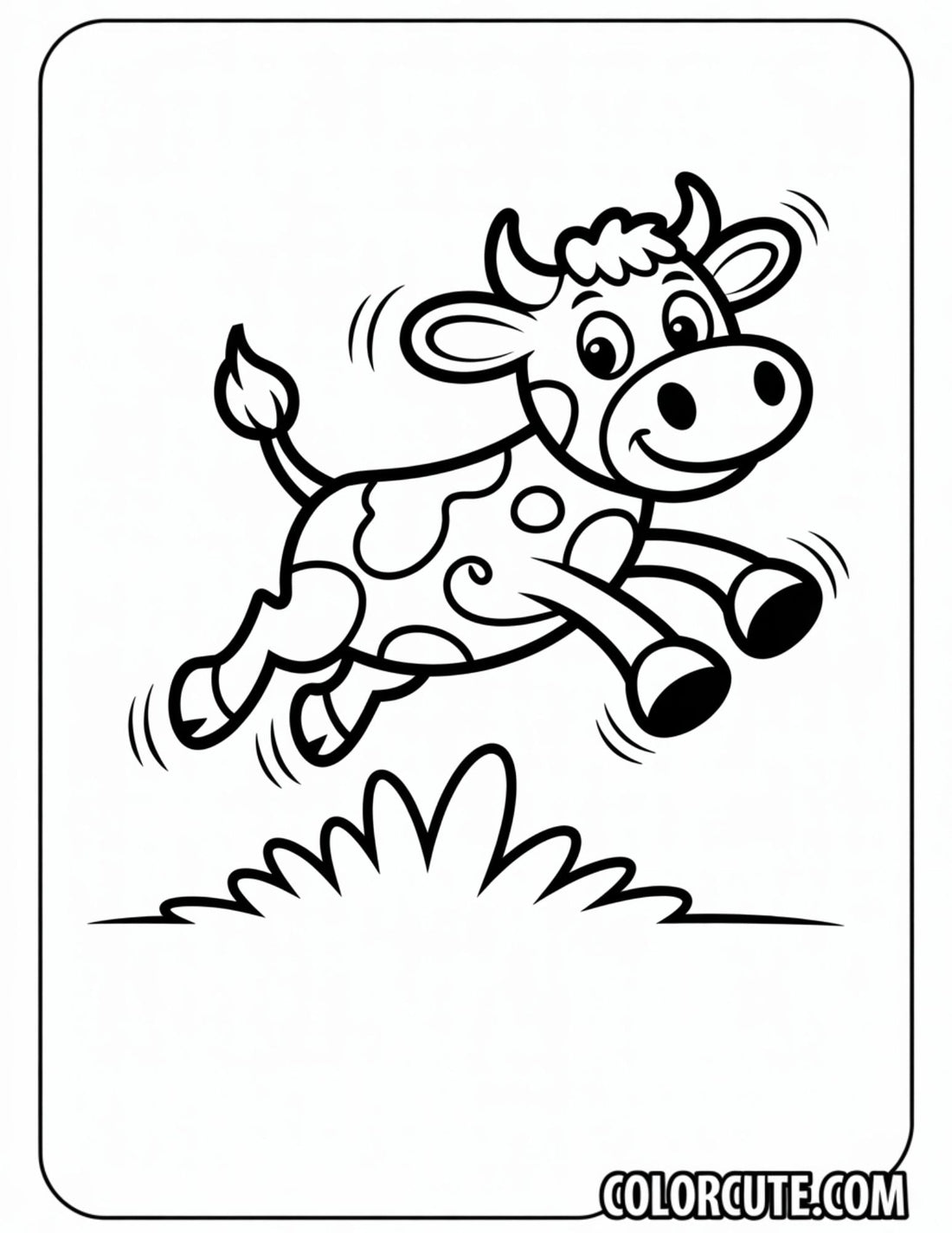 Jumping Cow Coloring Pages | Free PDF Printables – Color Cute - Free ...