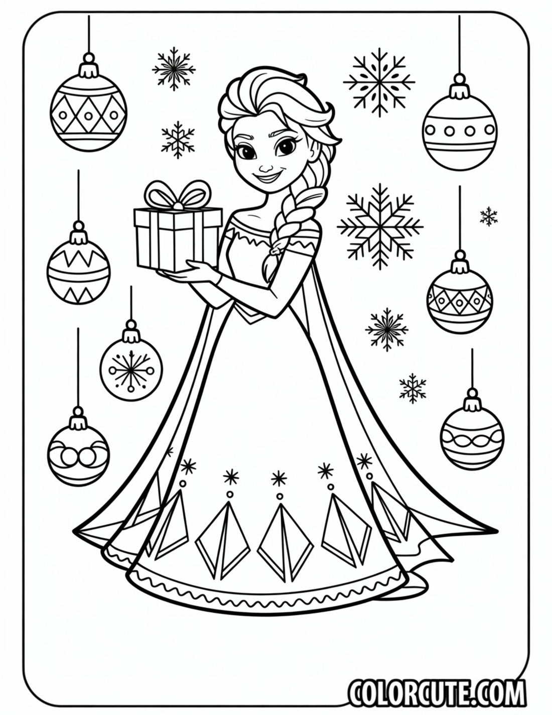 Elsa Christmas Coloring Pages | Free PDF Printables – Color Cute - Free ...