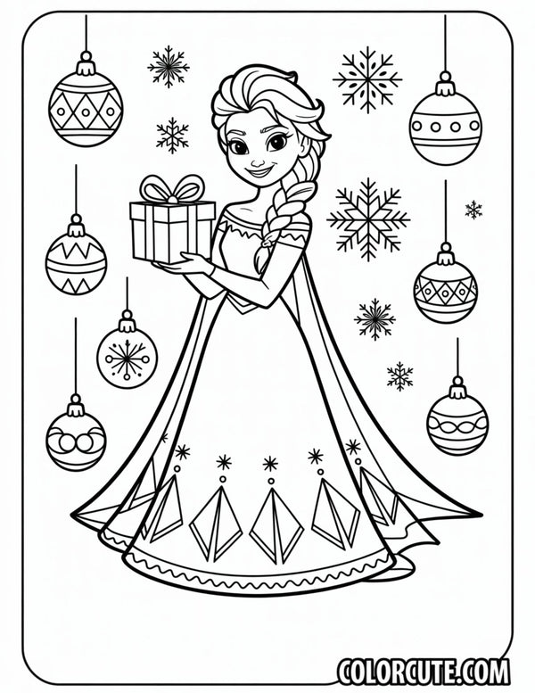 Elsa Christmas Coloring Pages | Free PDF Printables – Color Cute - Free ...