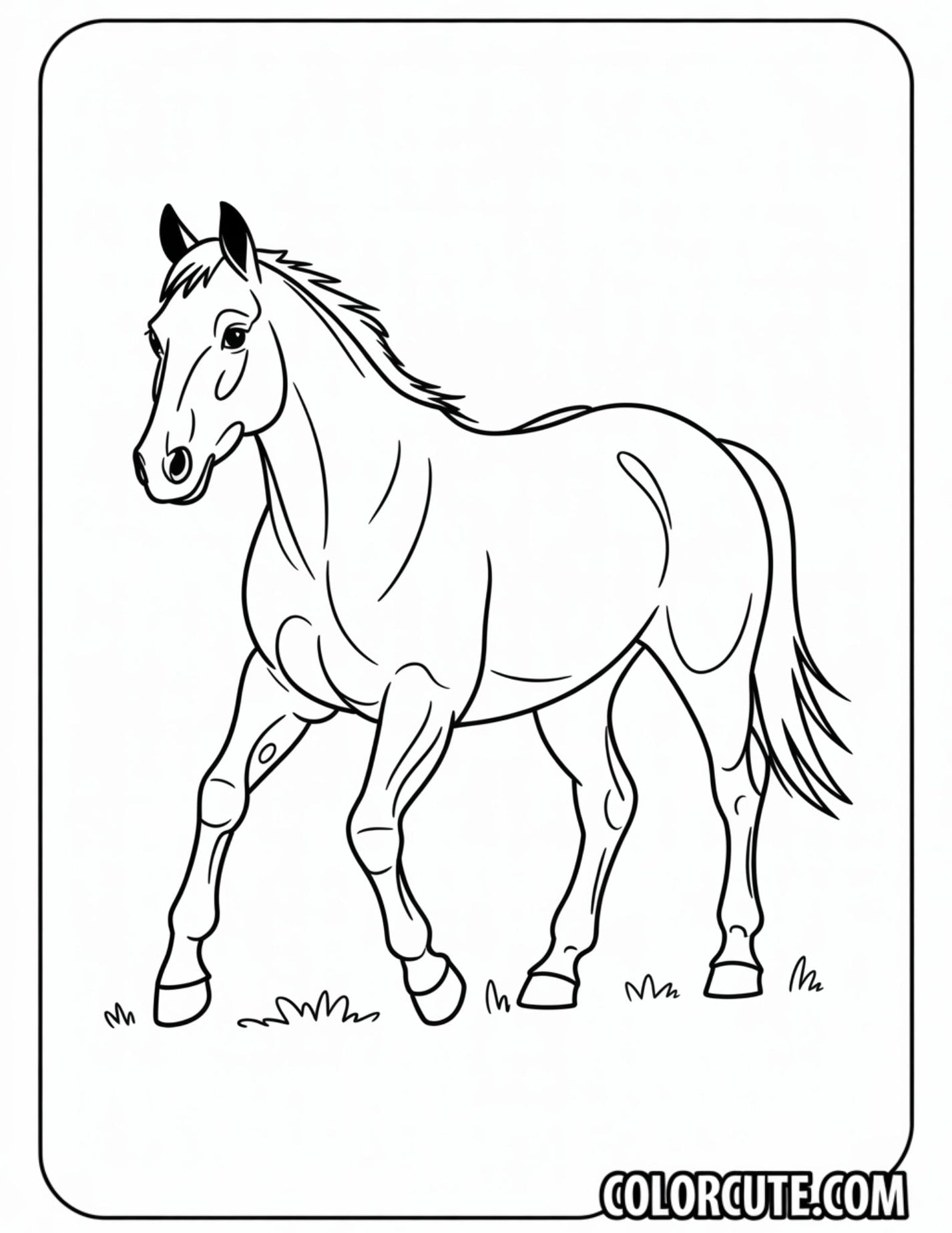 Morgan Horse Coloring Pages | Free PDF Printables – Color Cute - Free ...