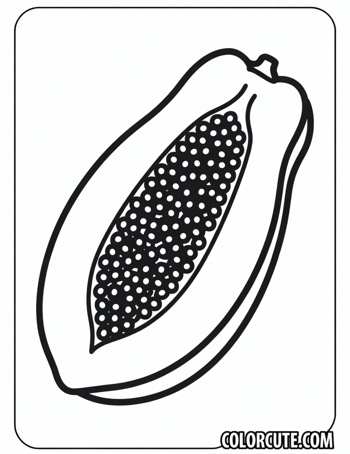 Papaya Coloring Page | Free PDF Printables – Color Cute - Free Coloring ...