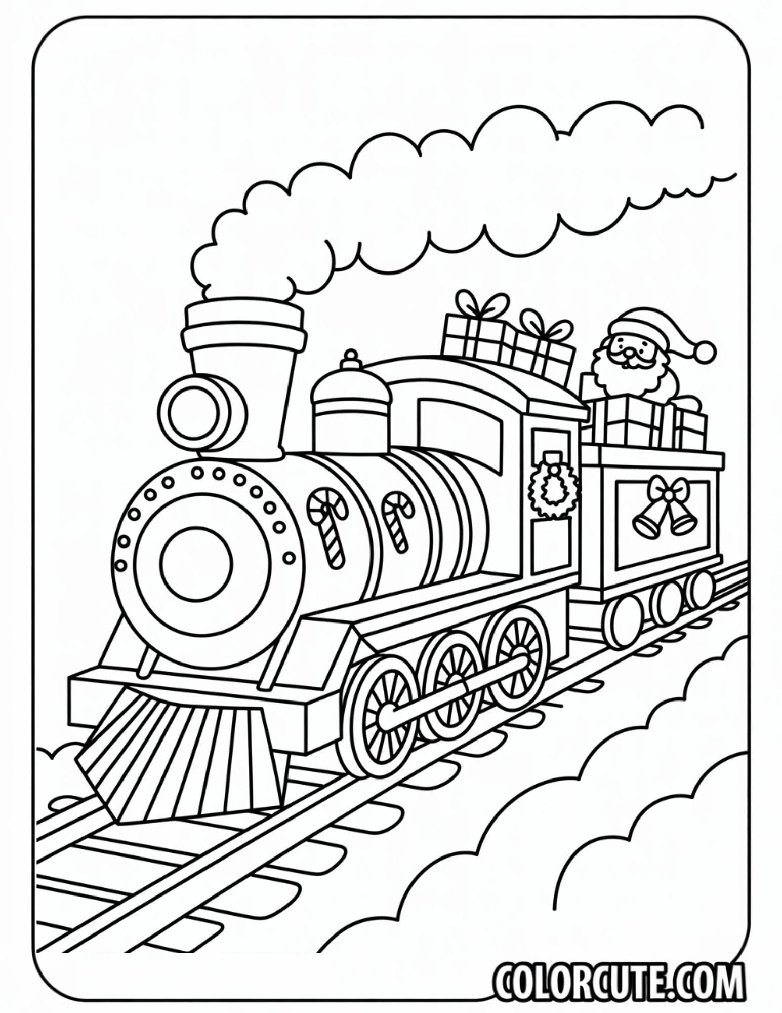 Train Coloring Page - Free PDF Printables – Color Cute - Free Coloring ...