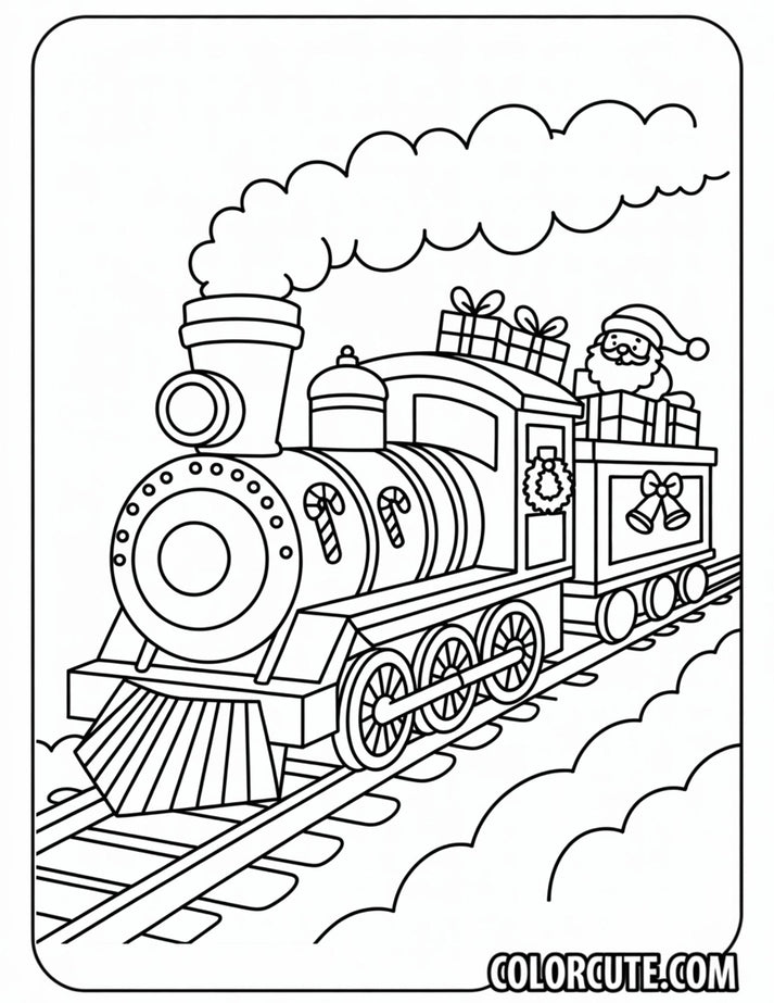 Train Coloring Page - Free PDF Printables – Color Cute - Free Coloring ...