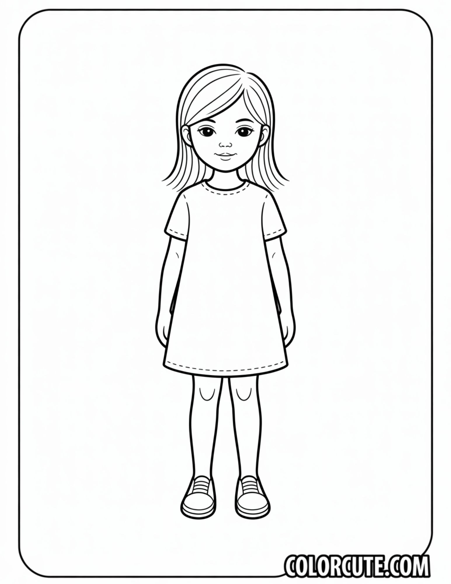 Dress Fashion Girl Coloring Pages | Free PDF Printables – Color Cute ...