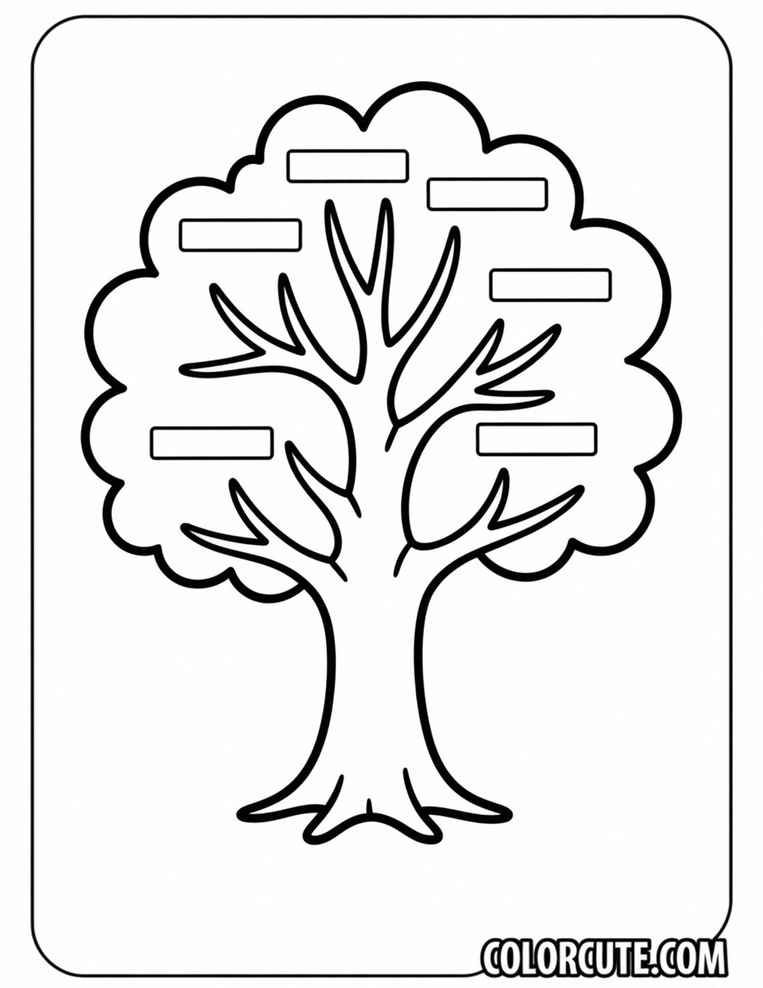 Family Tree Coloring Pages - Free PDF Printables – Color Cute - Free ...
