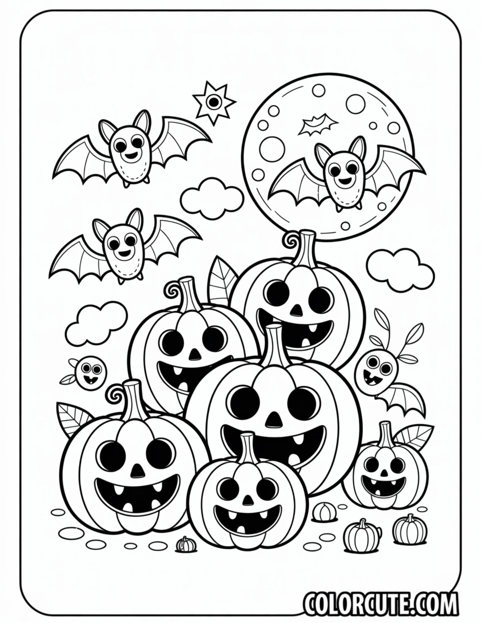 Kawaii Halloween Coloring Pages | Free PDF Printables – Color Cute ...