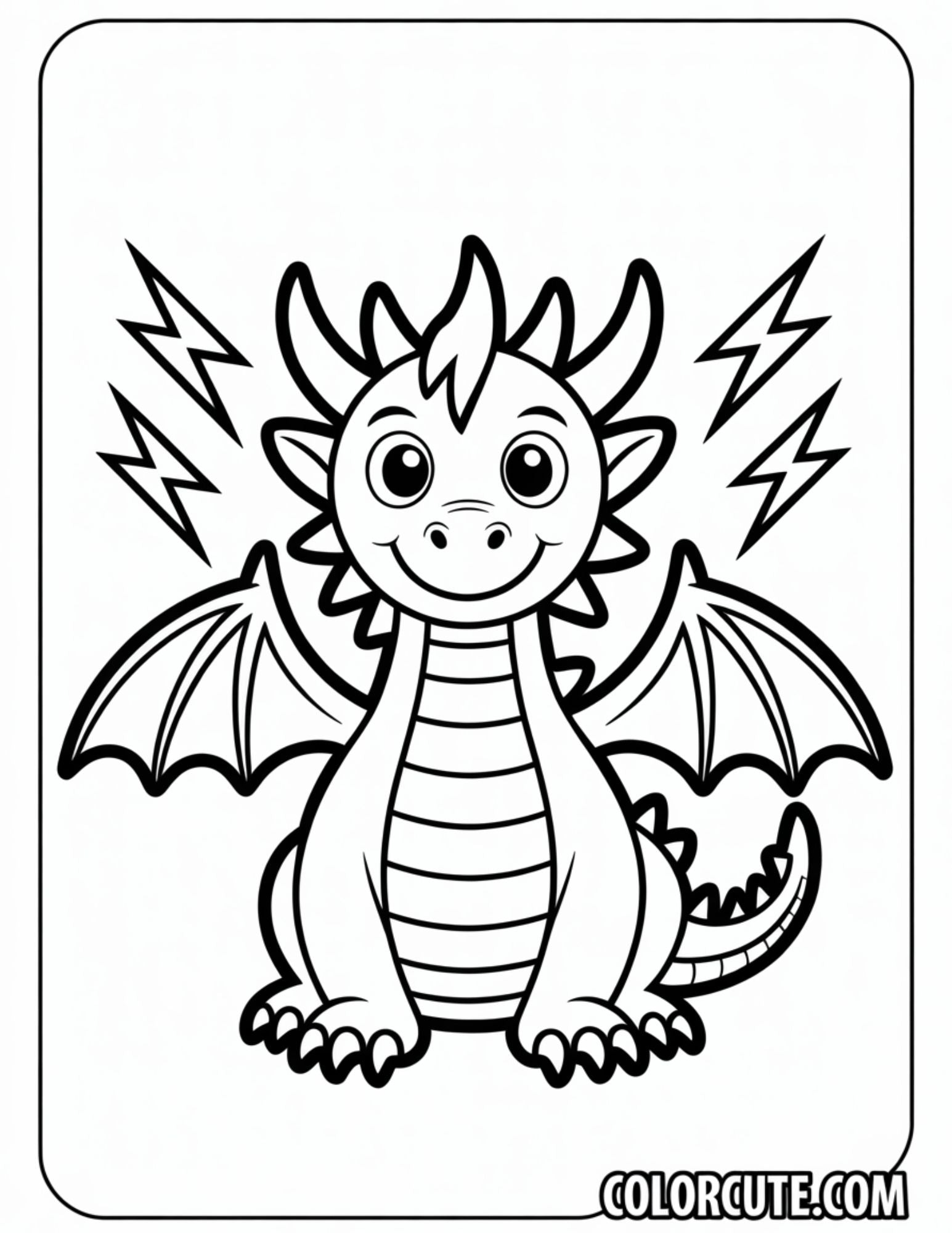 Lightning Dragon Coloring Pages | Free PDF Printables – Color Cute ...