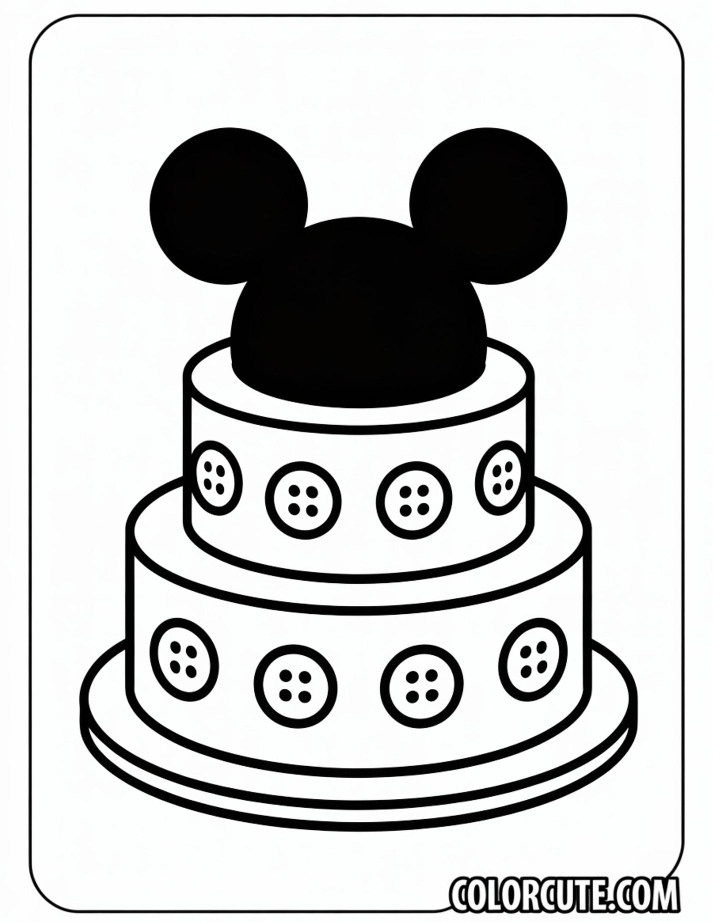 Cake Mickey Coloring Pages | Free PDF Printables – Color Cute - Free ...