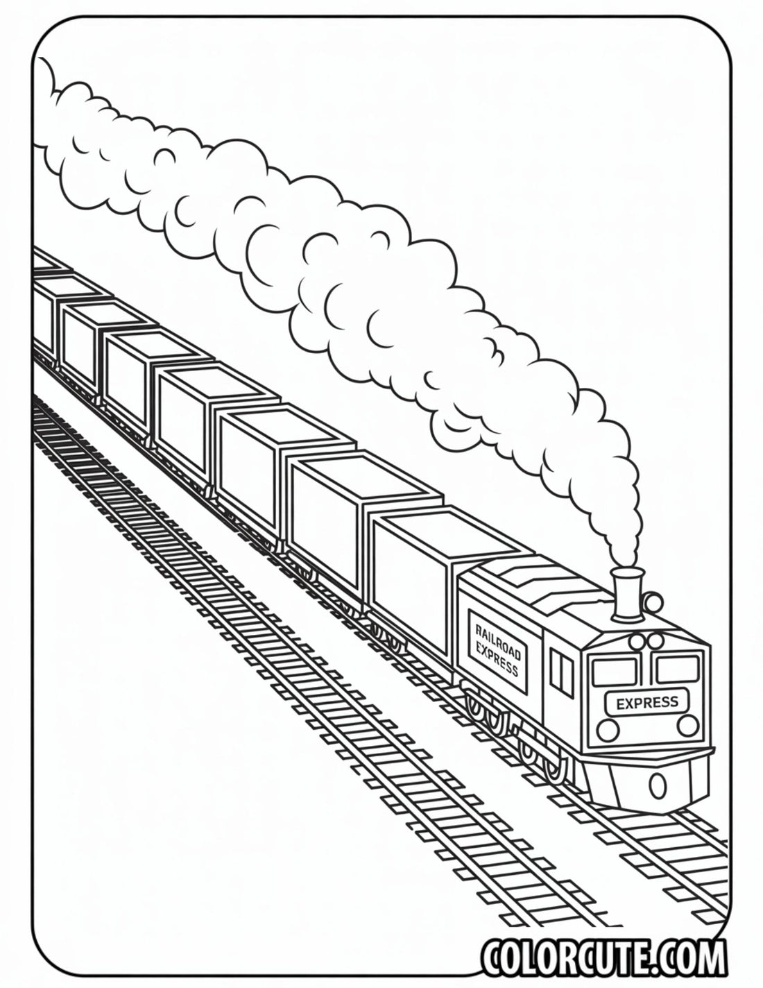 Cargo Train Coloring Page - Free PDF Printables – Color Cute - Free ...