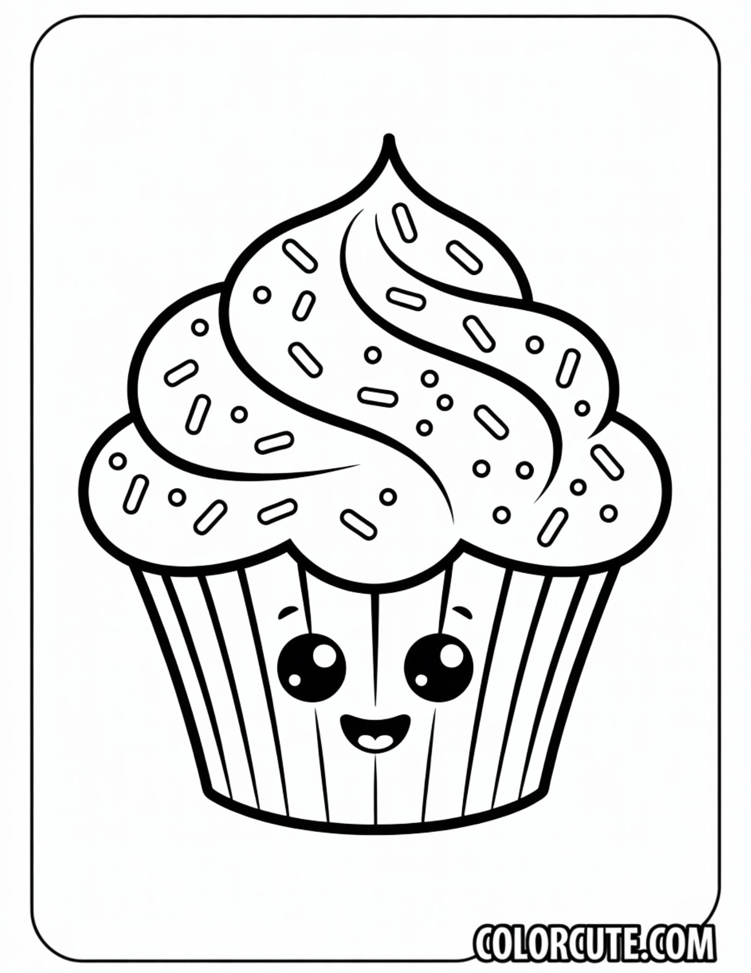 29+ Free Cupcake Coloring Pages - Sweet Treats PDF Printables – Color ...