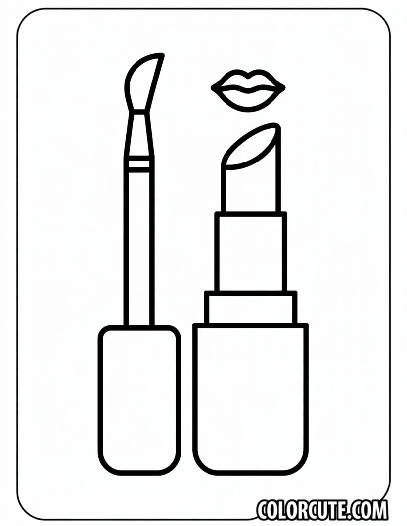 Lip Brush Coloring Page | Free PDF Printables – Color Cute - Free ...