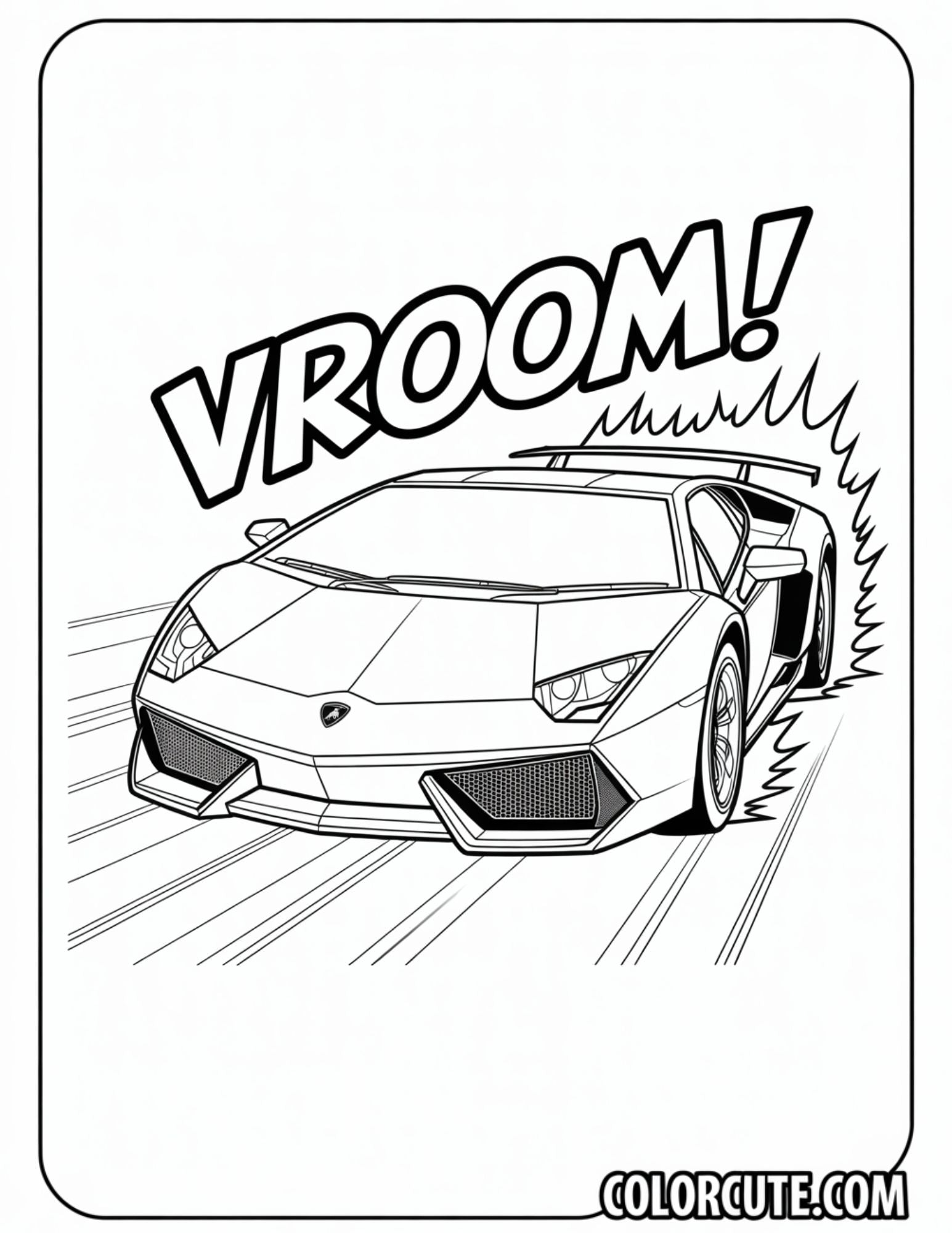 Classic Lamborghini Coloring Pages - Free PDF Printables – Color Cute ...