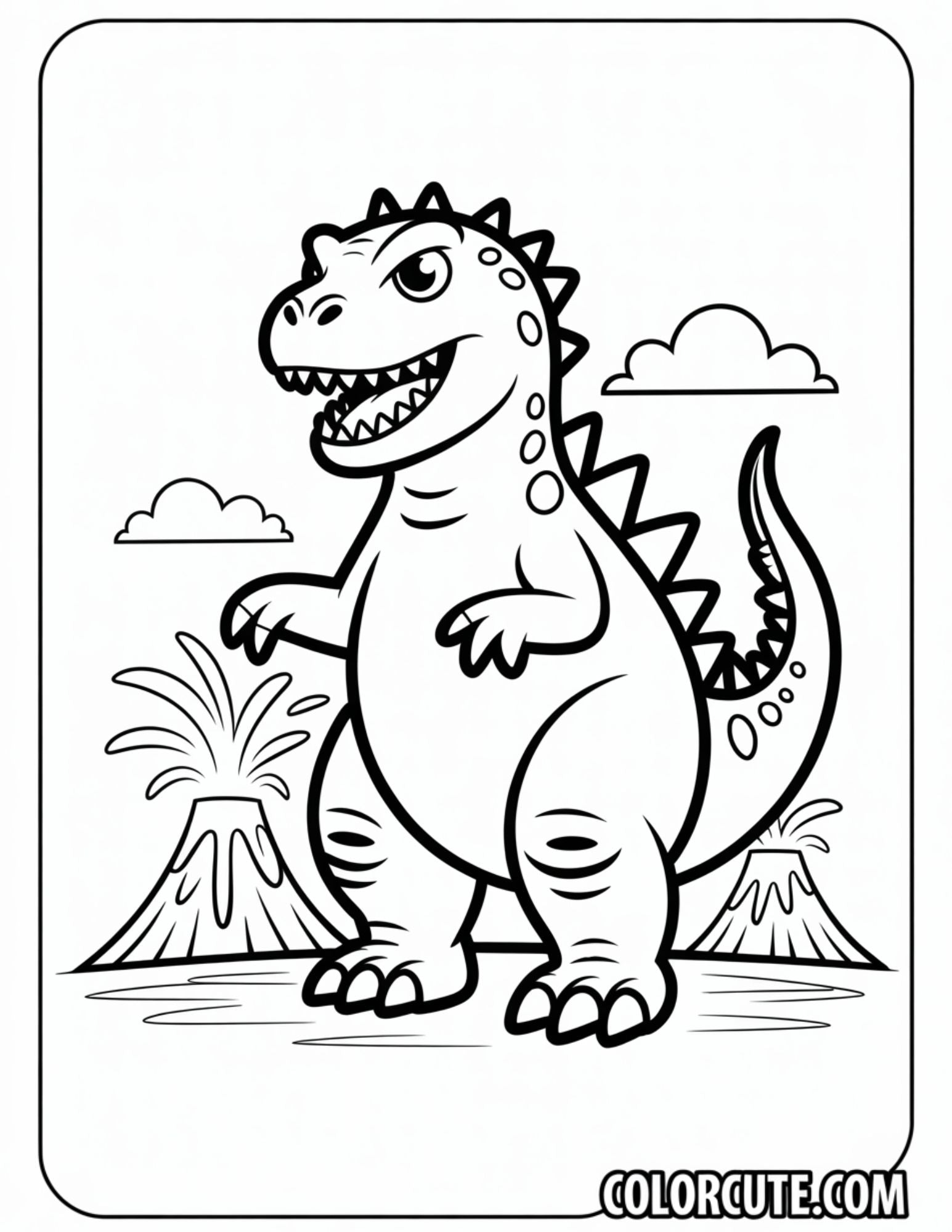 Dinosaur Godzilla Coloring Pages | Free PDF Printables – Color Cute ...