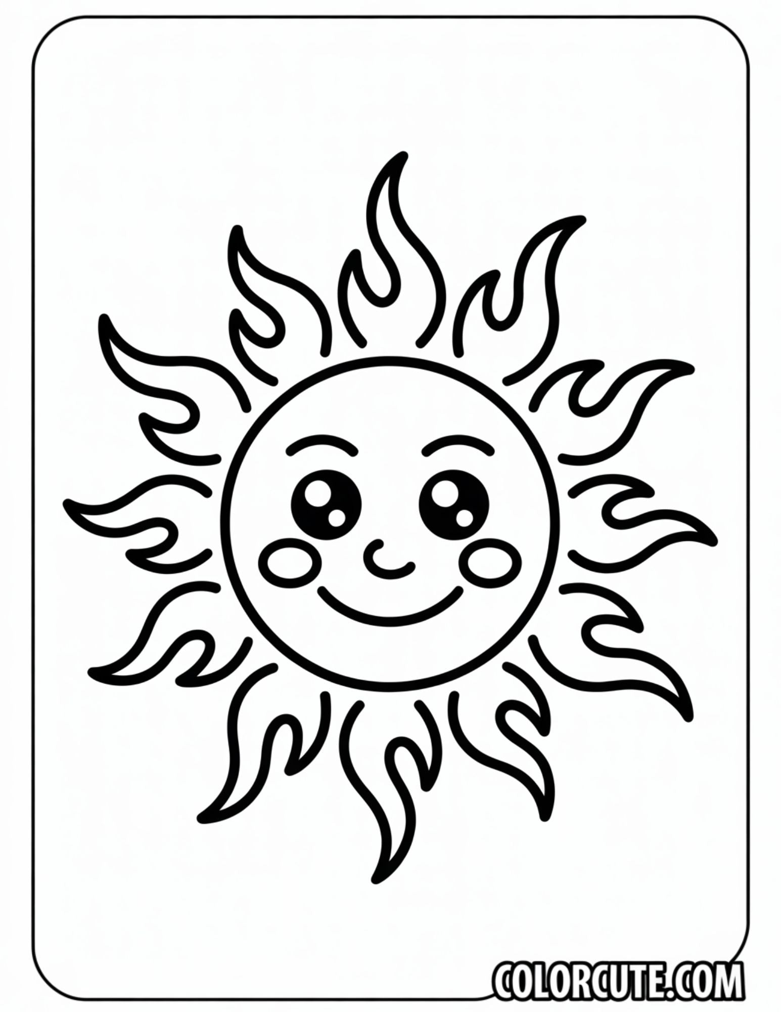 40+ Sun Coloring Pages Free - Summer PDF Downloads – Color Cute - Free ...