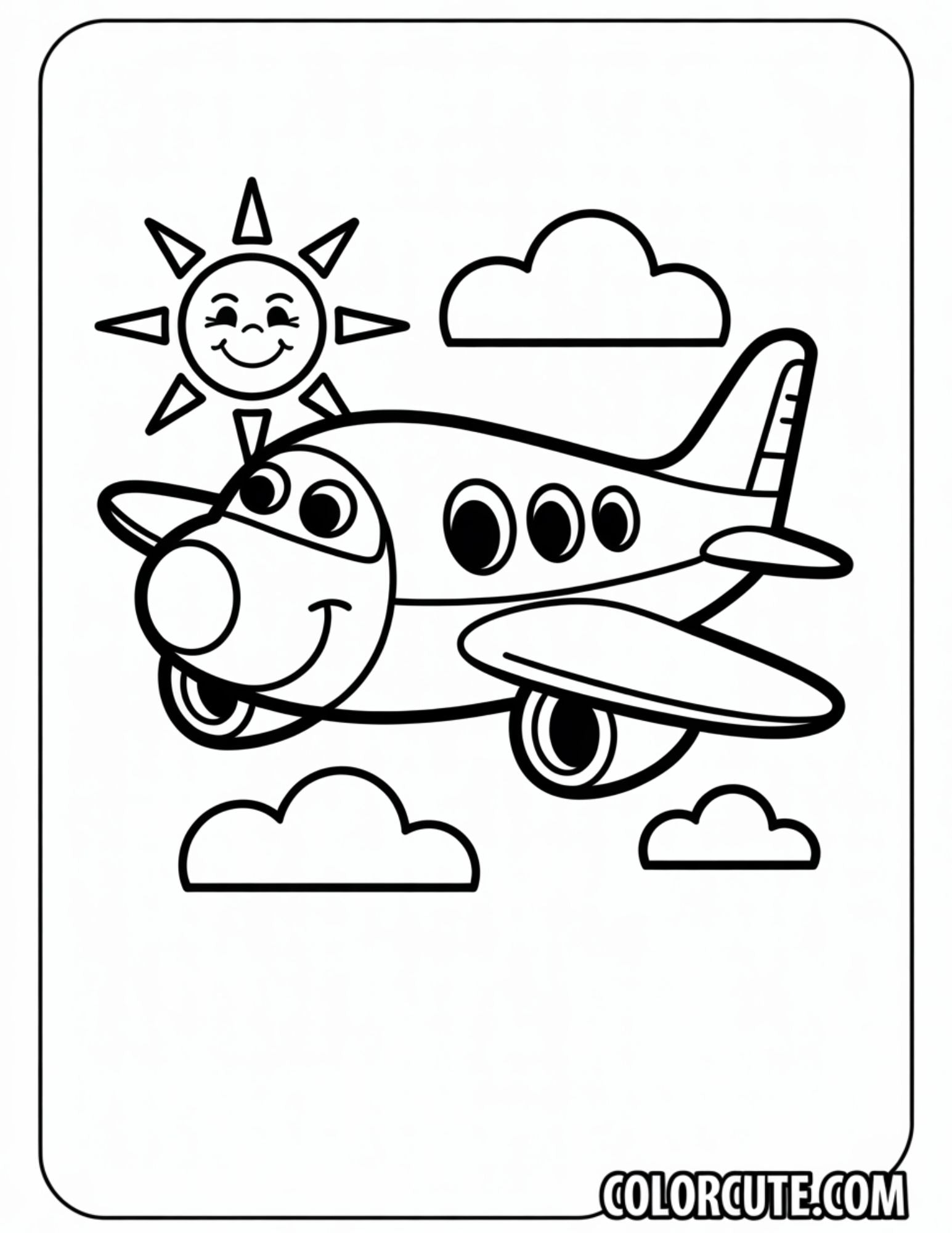 Preschool Airplane Coloring Pages | Free PDF Printables – Color Cute ...