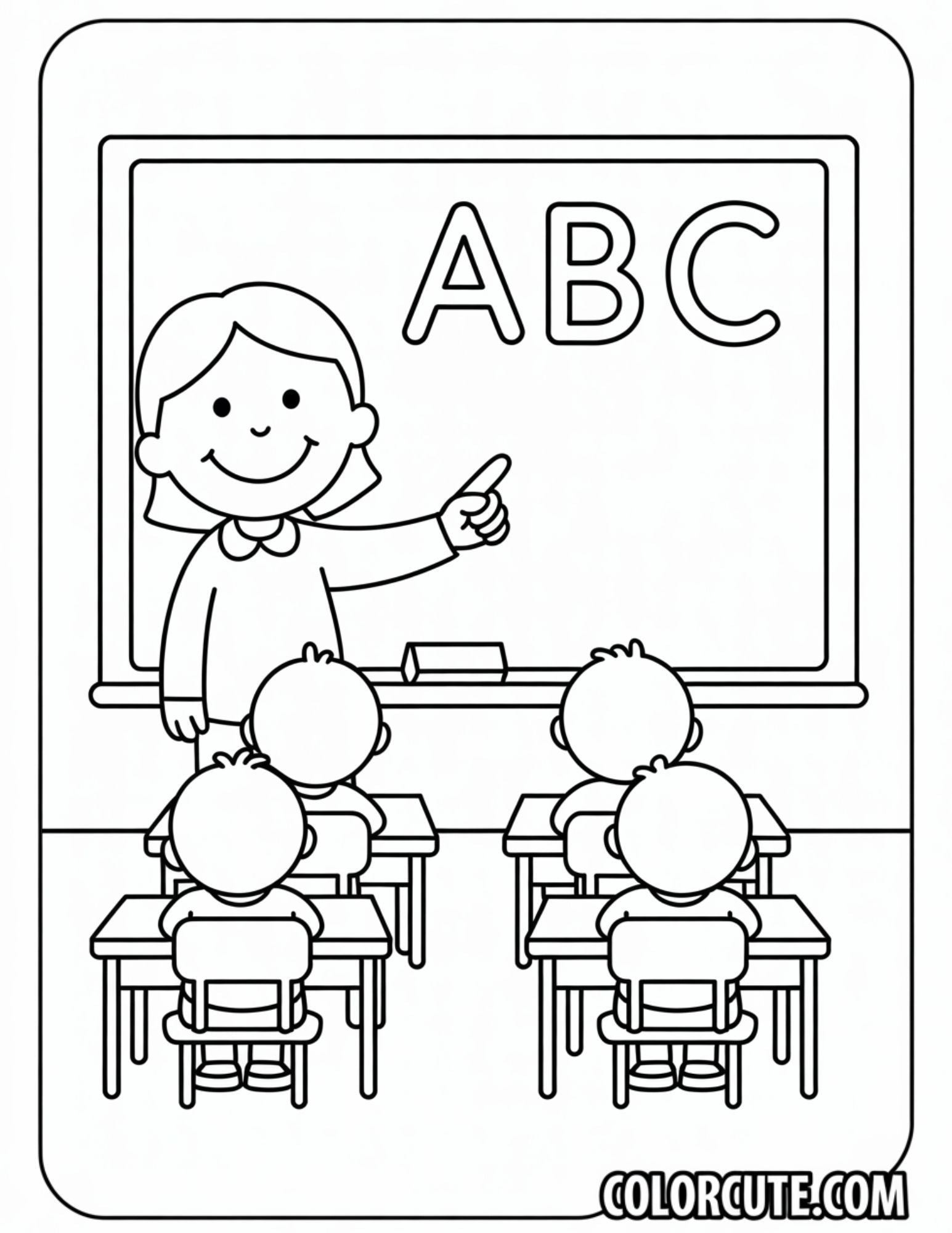 Teacher Preschool Coloring Pages | Free PDF Printables – Color Cute ...