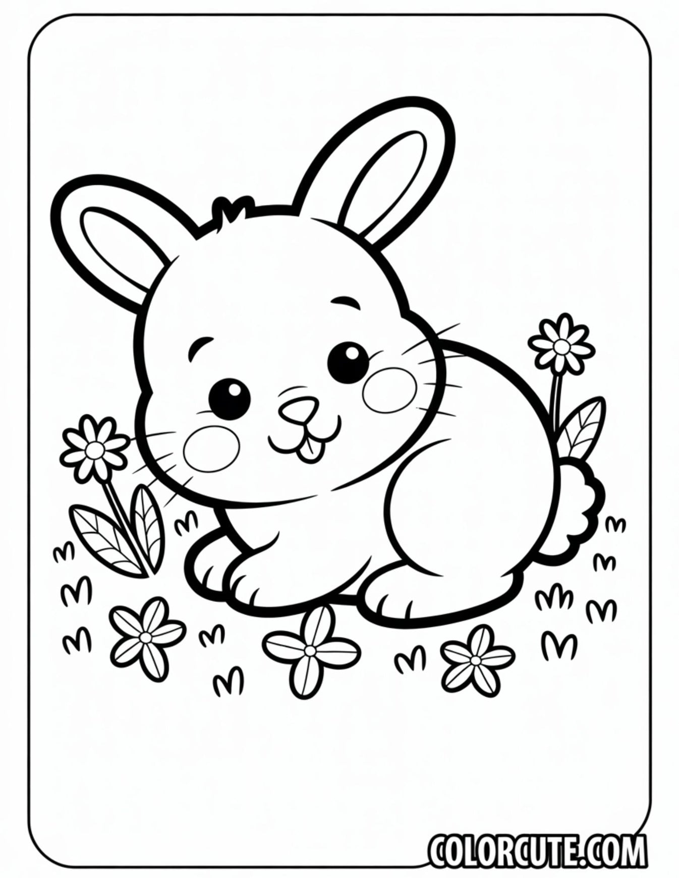 Cute Small Bunny Coloring Pages | Free PDF Printables – Color Cute ...
