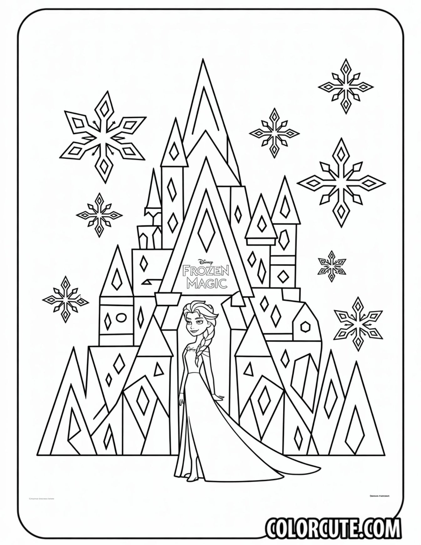 Elsa Castle Coloring Pages | Free PDF Printables – Color Cute - Free ...