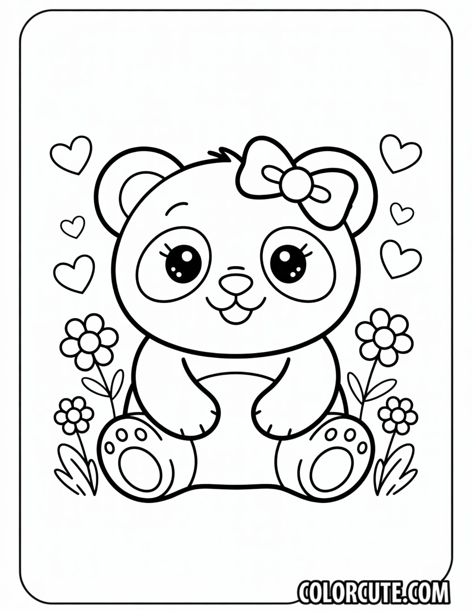 Girl Panda Coloring Pages | Free PDF Printables – Color Cute - Free ...