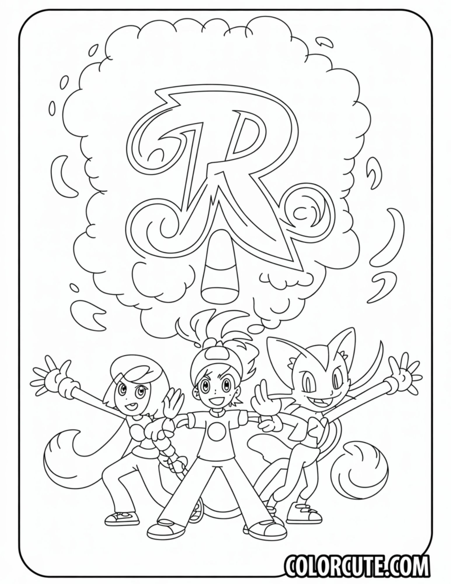 Pokémon Team Rocket Coloring Pages | Free PDF Printables – Color Cute ...